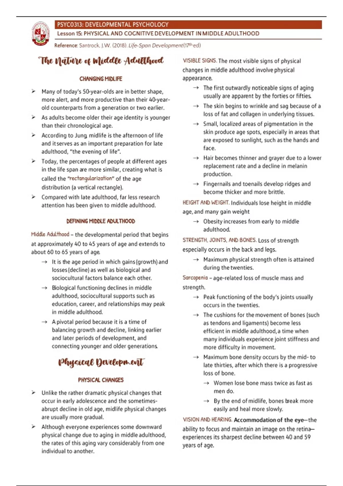 Developmental Psychology - Physical and Cognitive Development in Middle ...