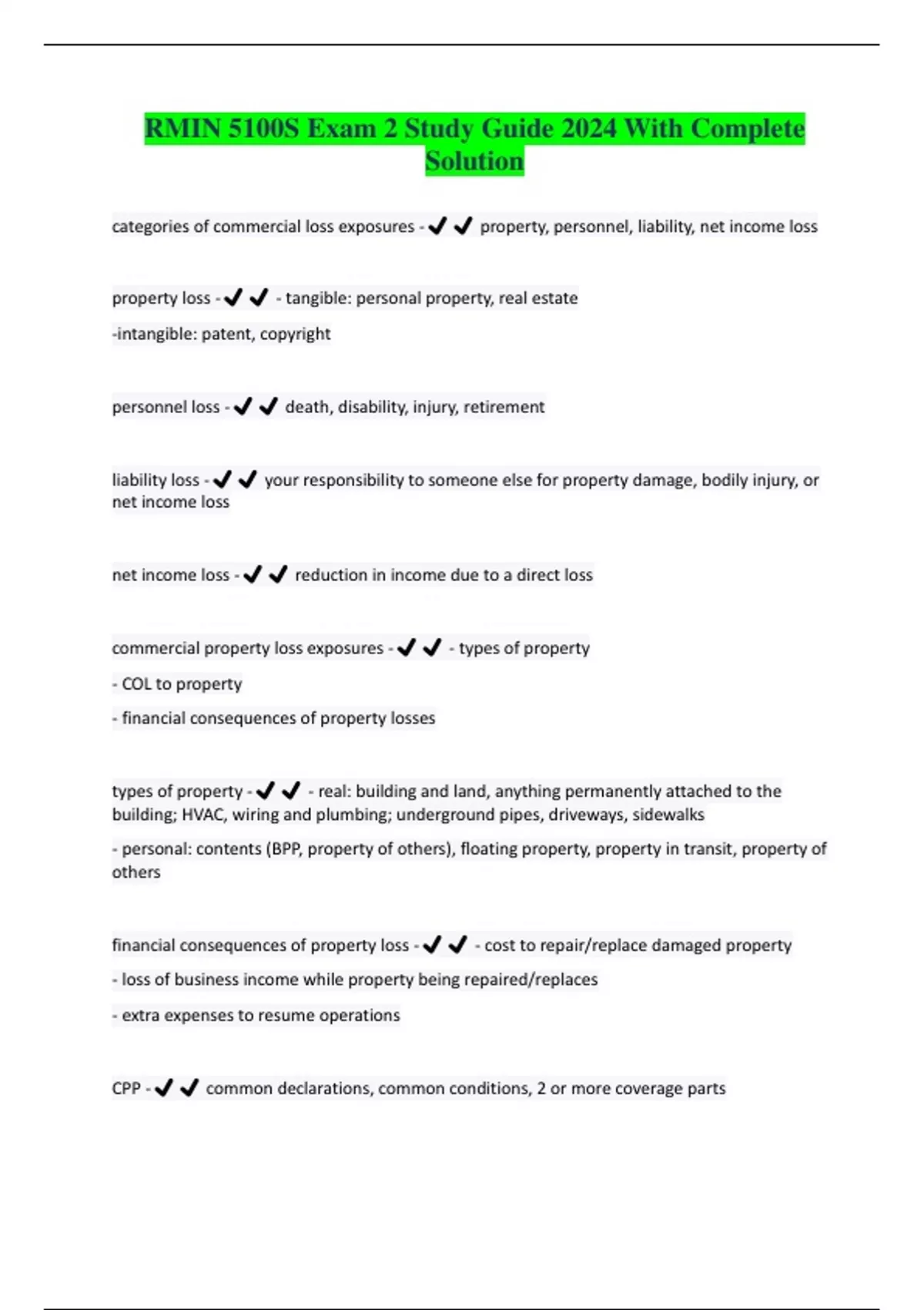 RMIN 5100S Exam 2 Study Guide 2024 With Complete Solution - Brown RMIN - Stuvia US