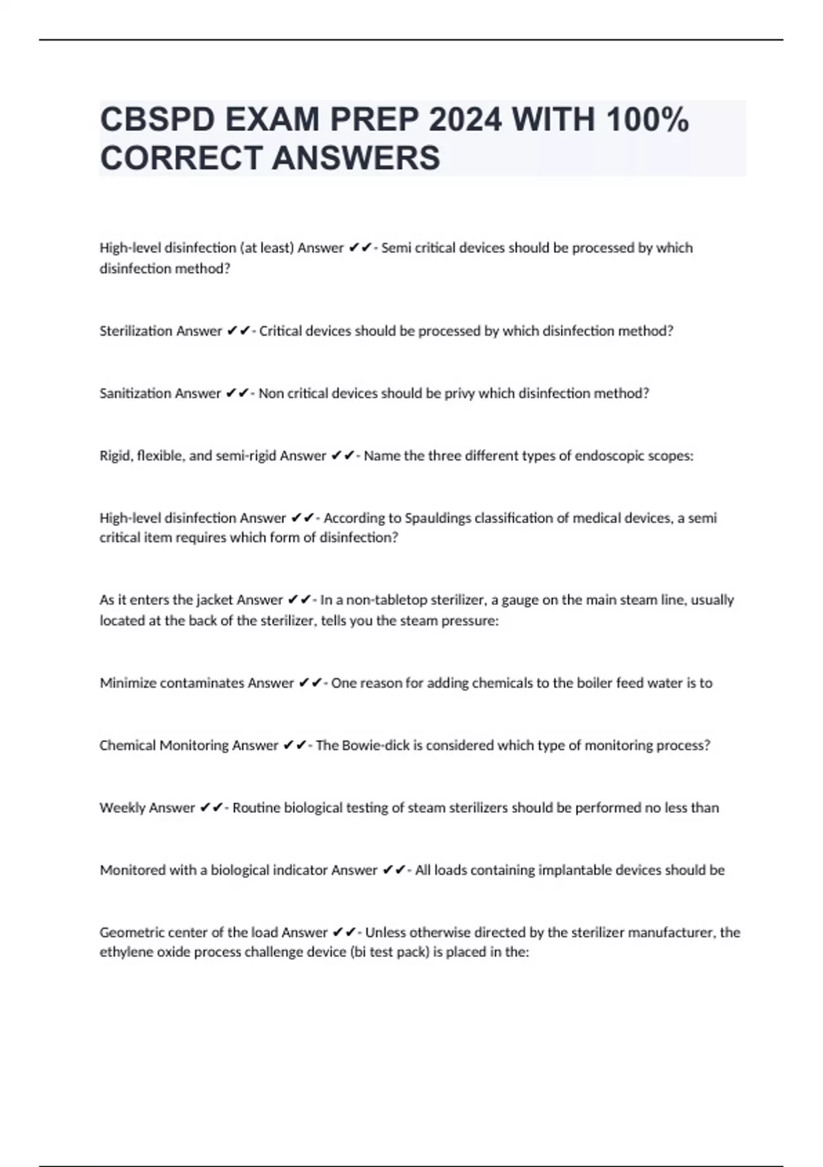 CBSPD EXAM PREP 2024 WITH 100% CORRECT ANSWERS - CBSPD - Stuvia US