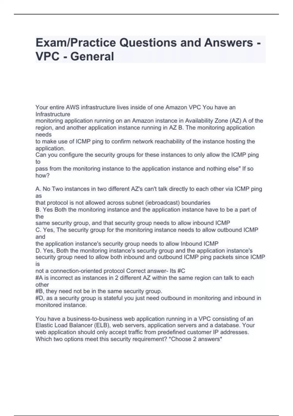 Exam/Practice Questions and Answers - VPC - General 2024/2025 Complete - Nursing - Stuvia US