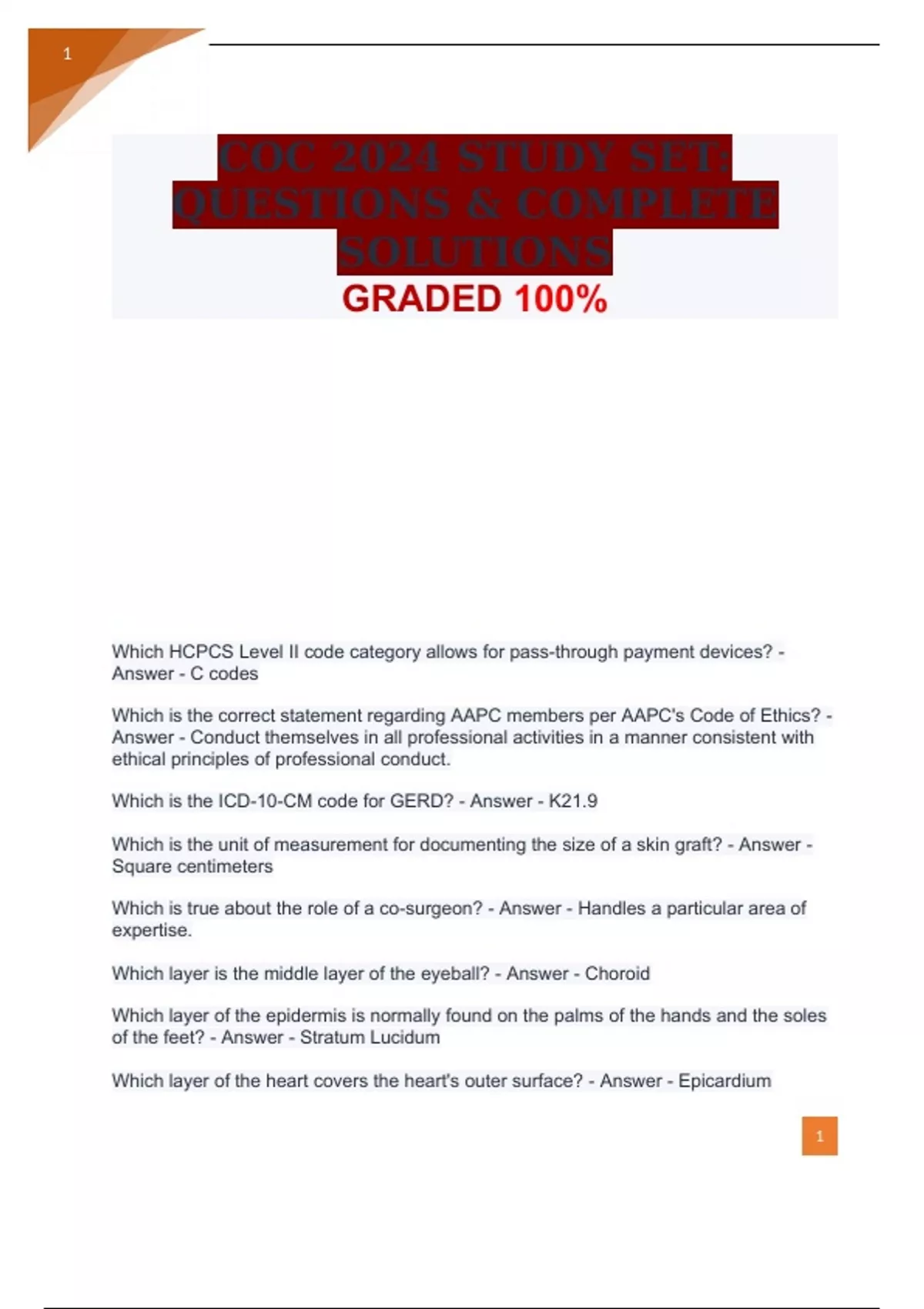 COC 2024/2025 EXAM QUESTIONS & COMPLETE SOLUTIONS - COC - Stuvia US