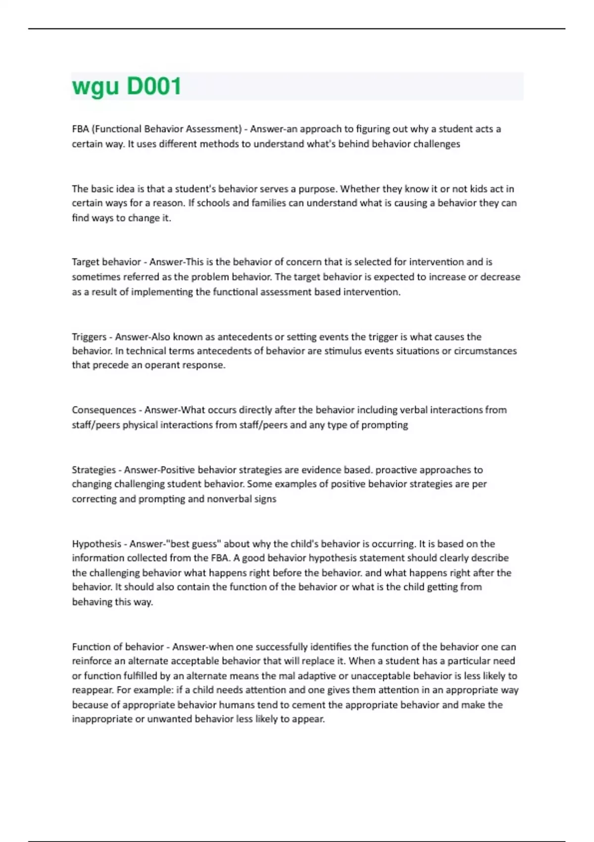 wgu D001 Exam All Possible Questions and Answers with complete solution ...