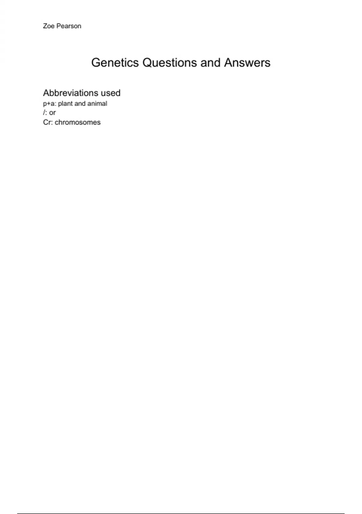 Summary Life Science: Genetics Questions and Answers (IEB) - Life ...