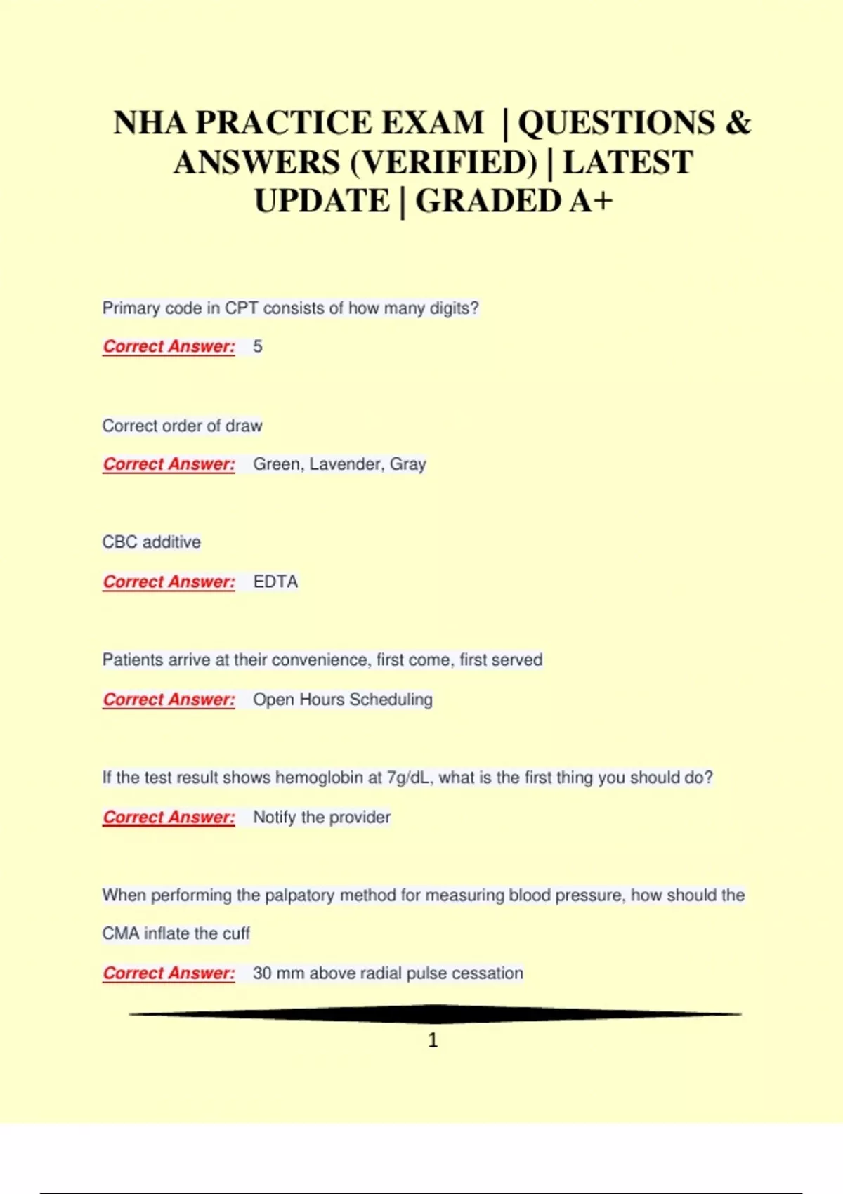 NHA PRACTICE EXAM | QUESTIONS & ANSWERS (VERIFIED) | LATEST UPDATE ...