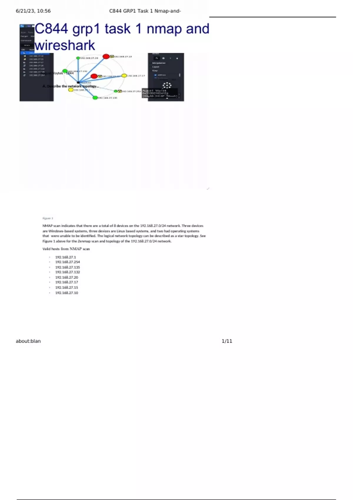C844 grp1 task 1 nmap and wireshark - C844 grp1 task 1 nmap and ...