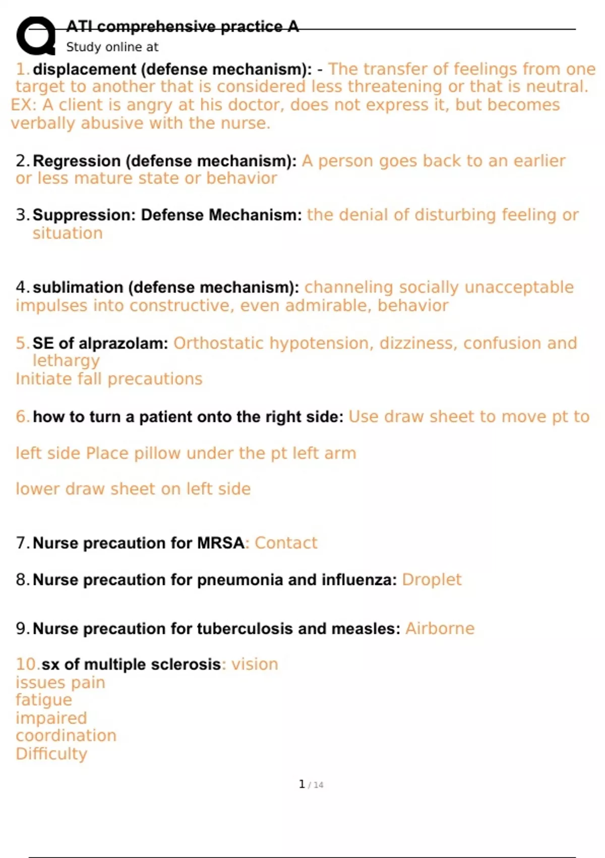 ATI comprehensive practice A exam question and answer latest update ...