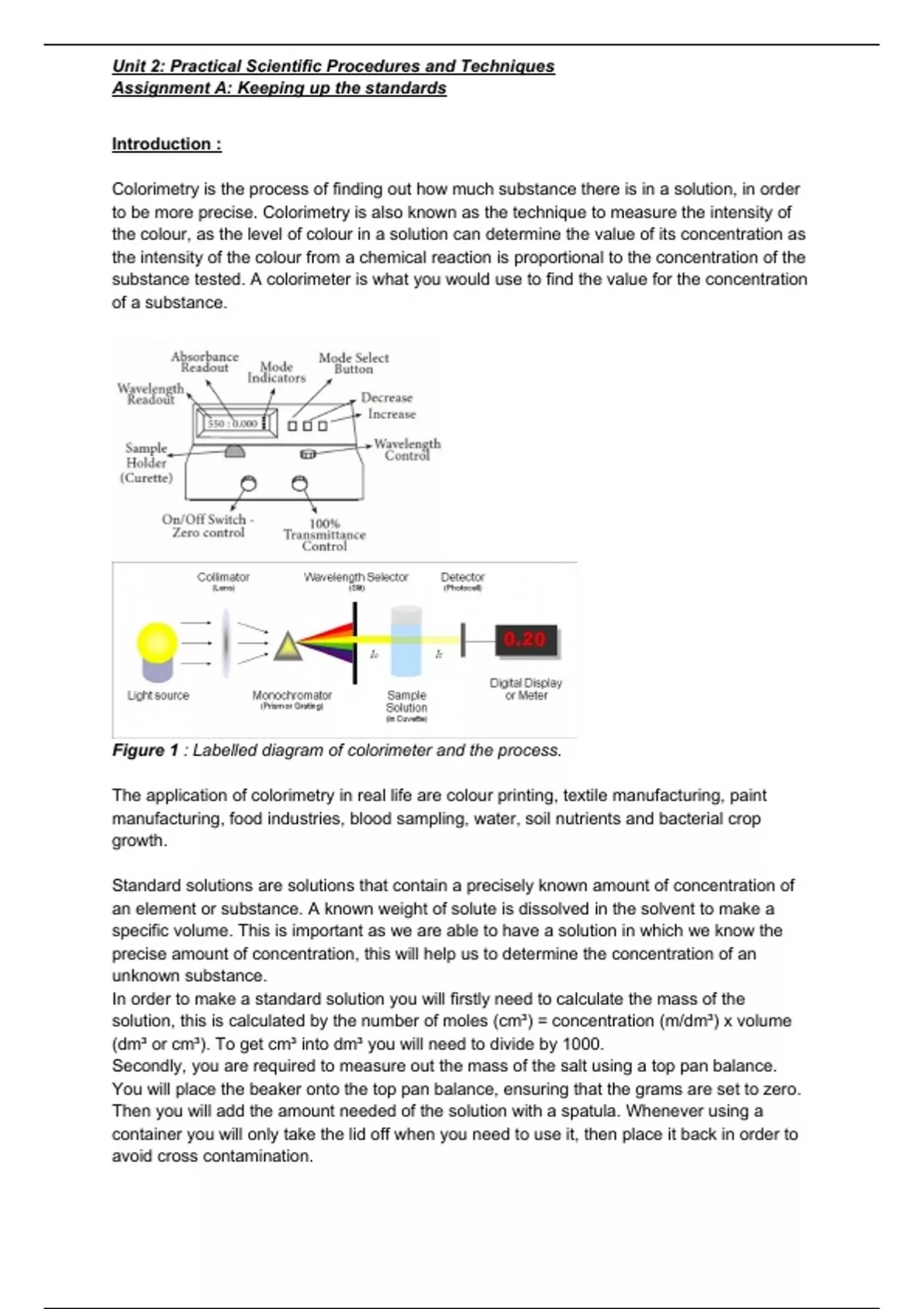 Btec Level 3 Applied Science Unit 2 Practical Scientific Procedures And Techniques Learning Aim