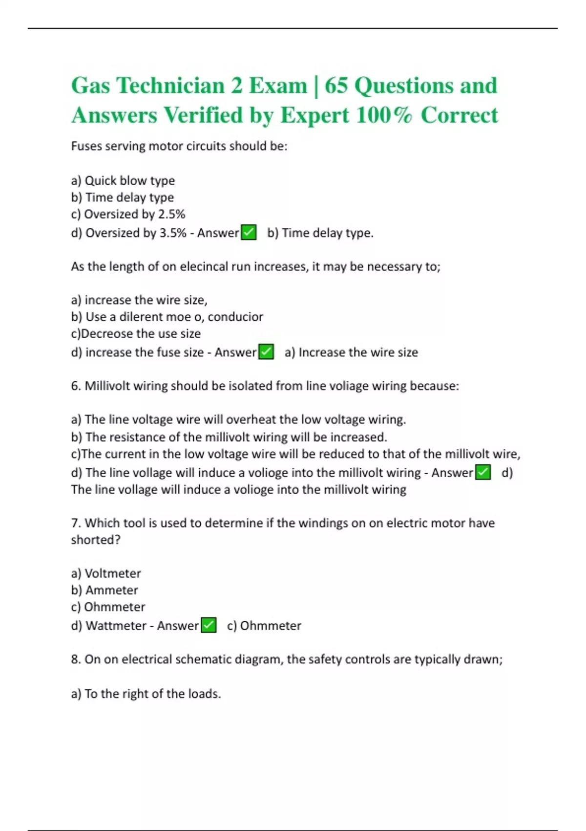 Gas Technician 2 Exam | 65 Questions and Answers Verified by Expert 100 ...