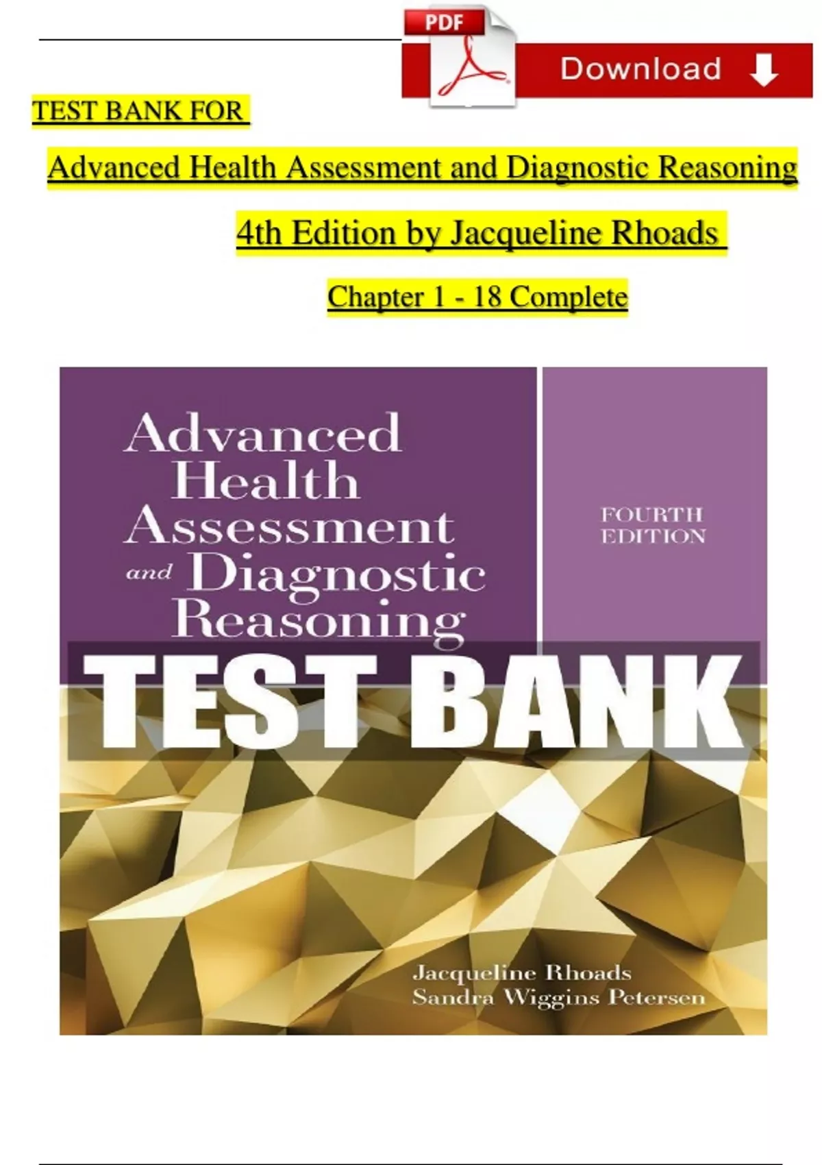 Advanced Health Assessment and Diagnostic Reasoning, 4th Edition Test ...