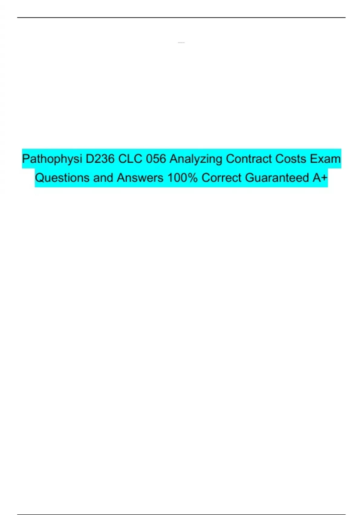 PATHOPHYSI D236 ENPC 5th Edition 50 Questions and Answers Correct and ...
