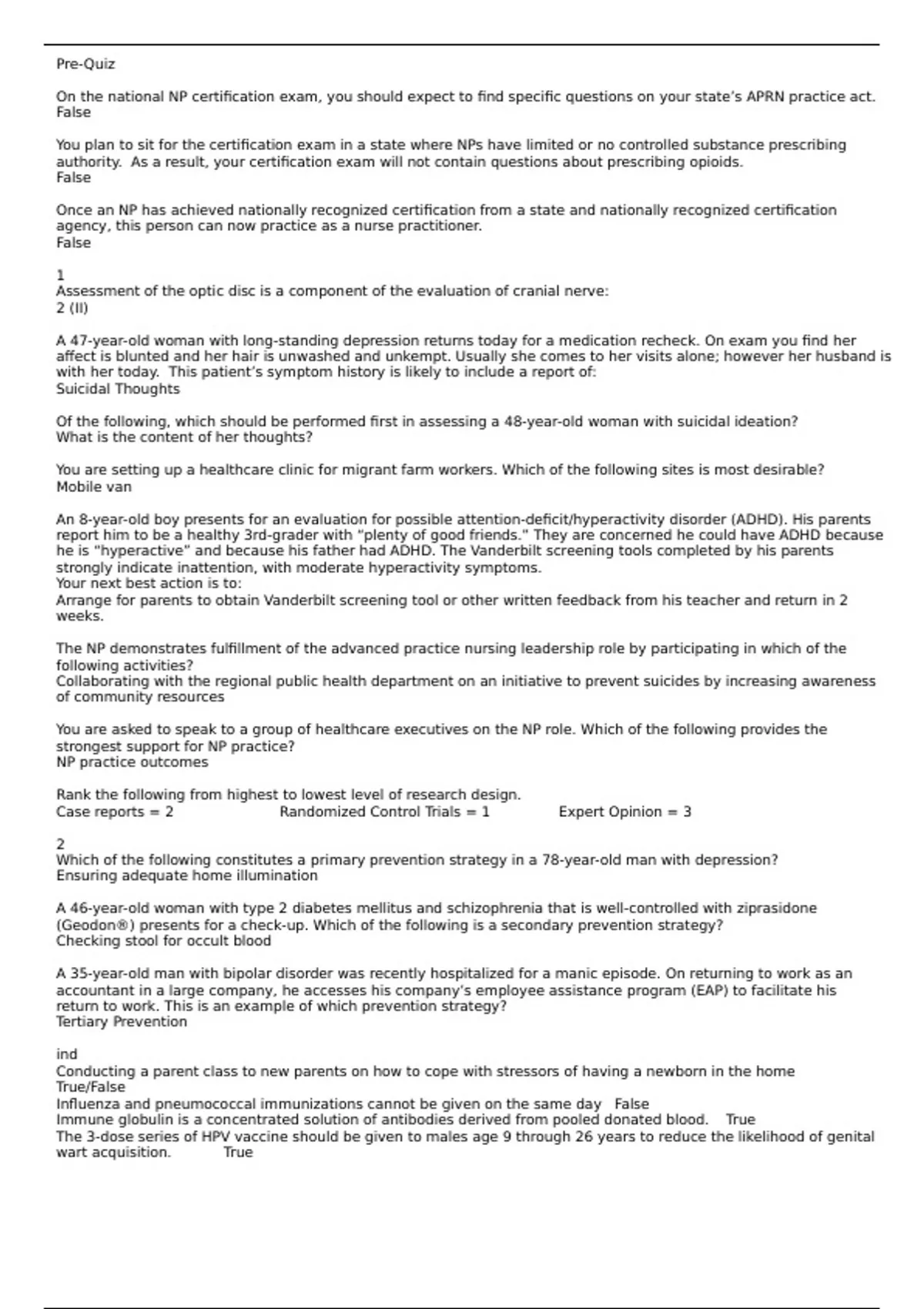 NURS 656 Fitzgerald Prep PMHNP II Questions and Answers | Latest 2023/ ...