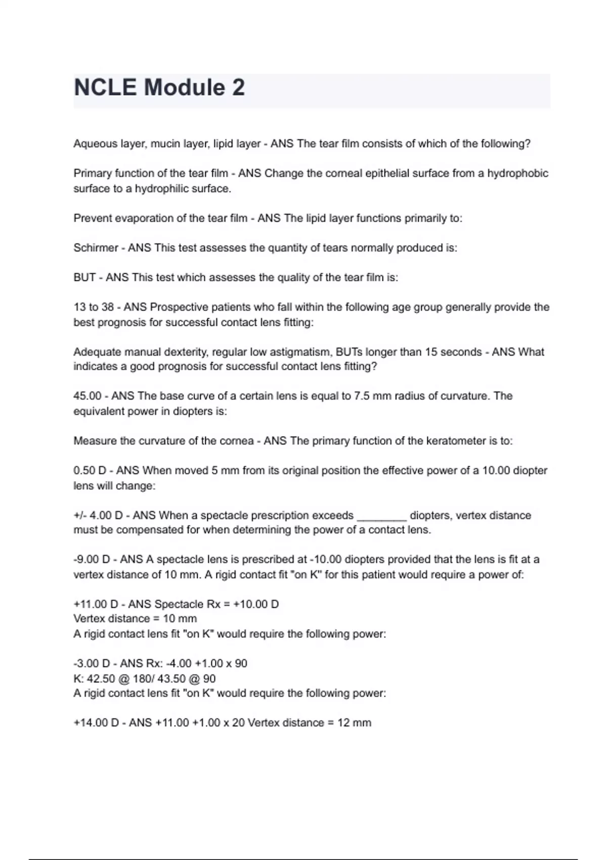 NCLE Module 2 Exam 2024 Questions With Verified Solutions Guaranteed ...