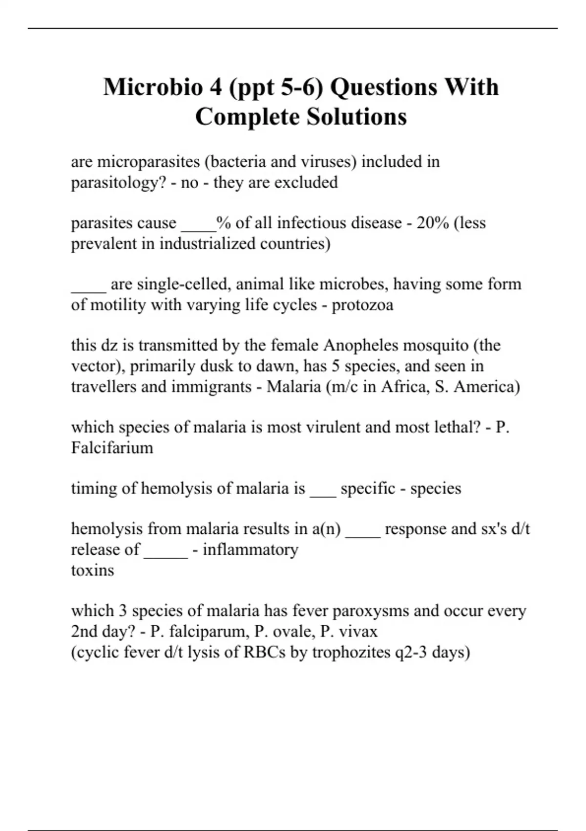 Microbio 4 (ppt 5-6) Questions With Complete Solutions - Microbiology ...