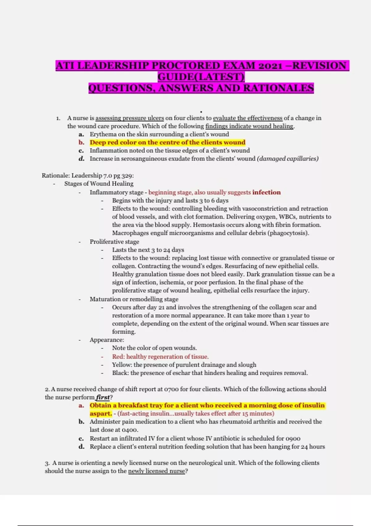 ATI LEADERSHIP PROCTORED EXAM 2021 –REVISION GUIDE(LATEST) QUESTIONS ...