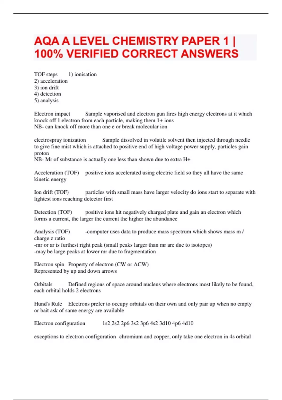 AQA AS Chemistry Paper 1: Inorganic and Physical Chemistry - AQA AS ...