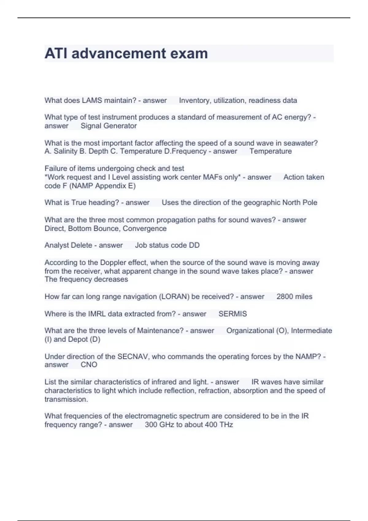 ATI advancement exam Questions and Answers Latest Updated - ATI COURSES ...