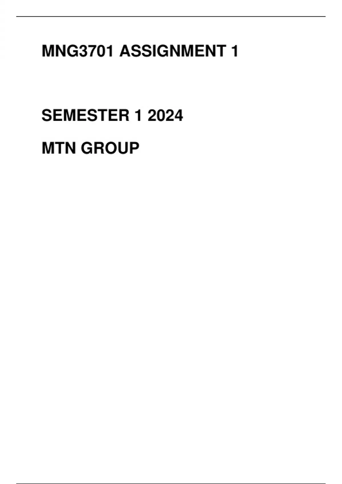 MNG3701 ASSIGNMENT 1 2024 MTN GROUP 100% - STRATEGIC PLANNING IIIA ...