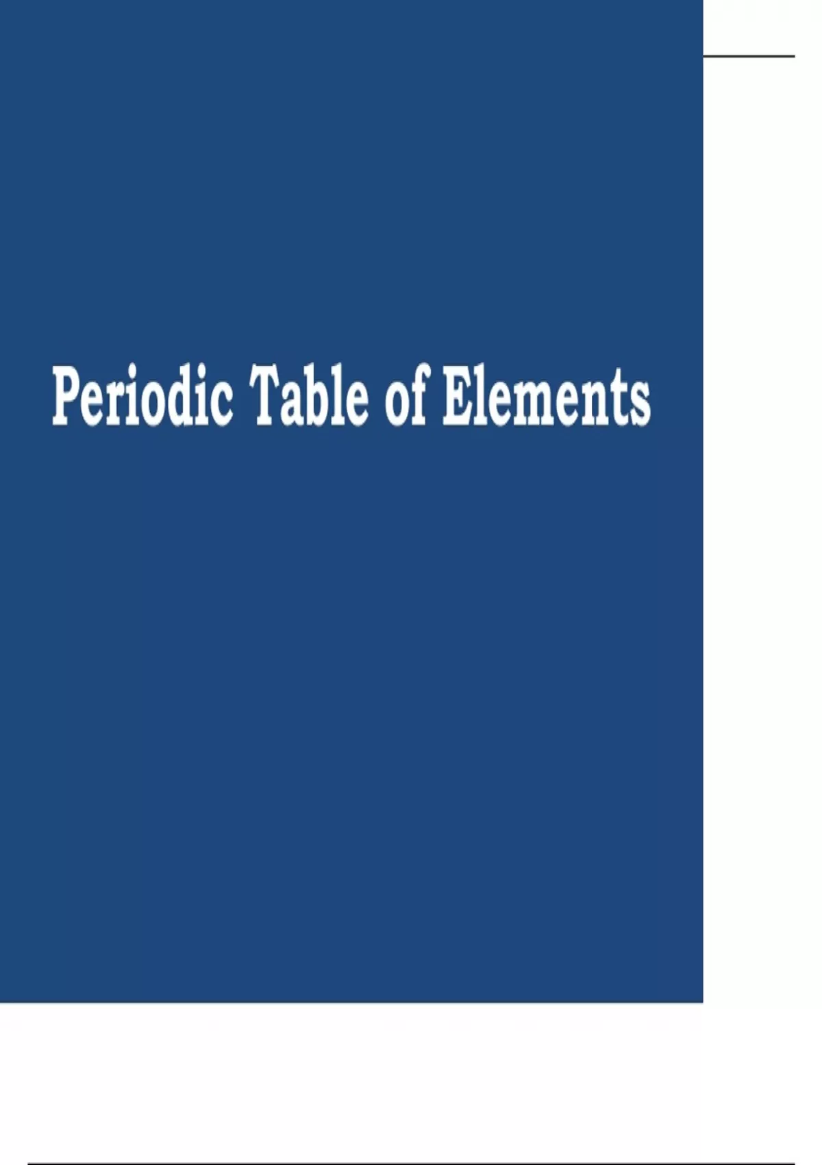 PERIODIC TABLE OF ELEMENTS NOTES - Science - Stuvia US