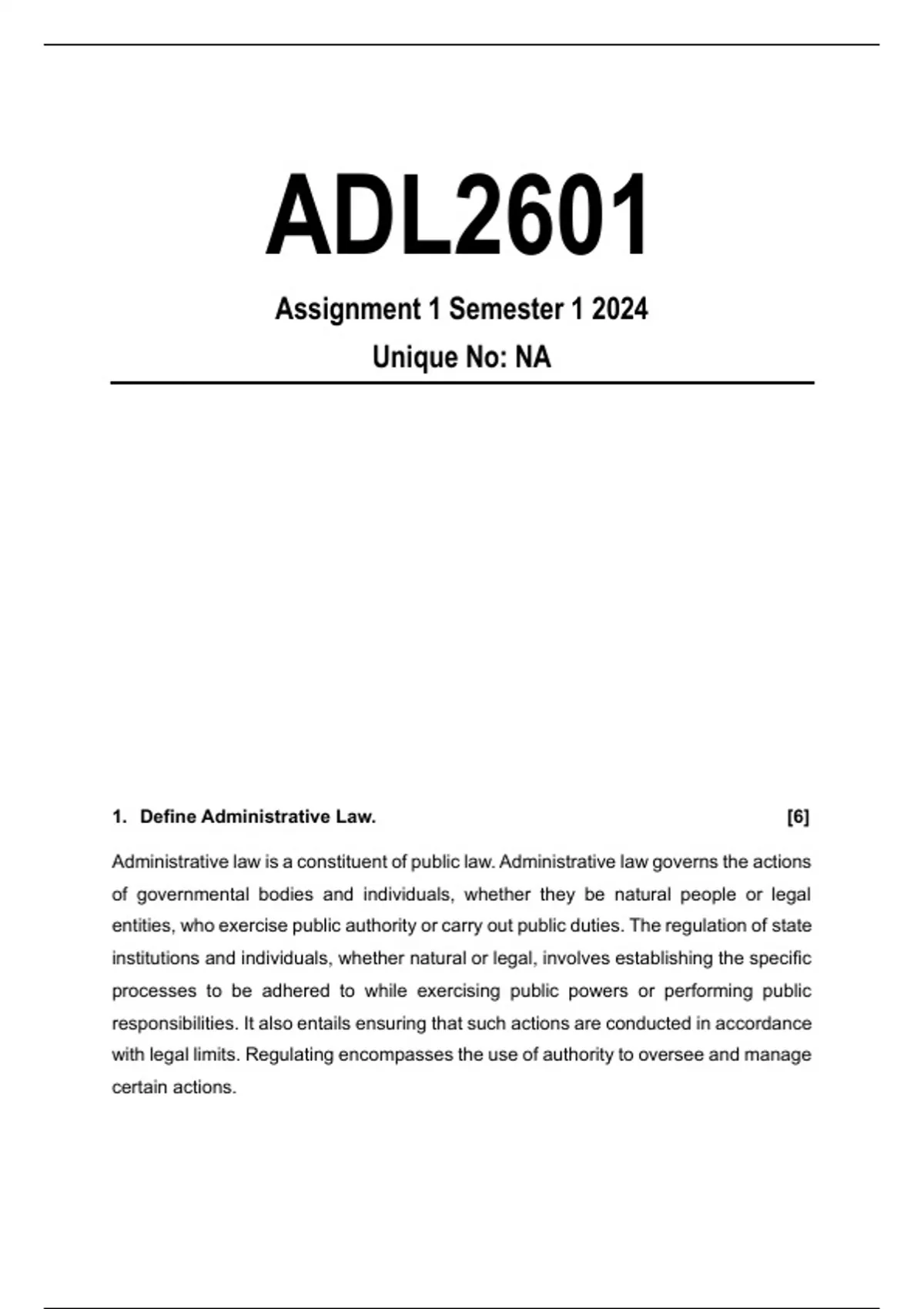 ADL2601 Assignment 1 (Solutions) Semester 1 2024 - ADL2601 ...