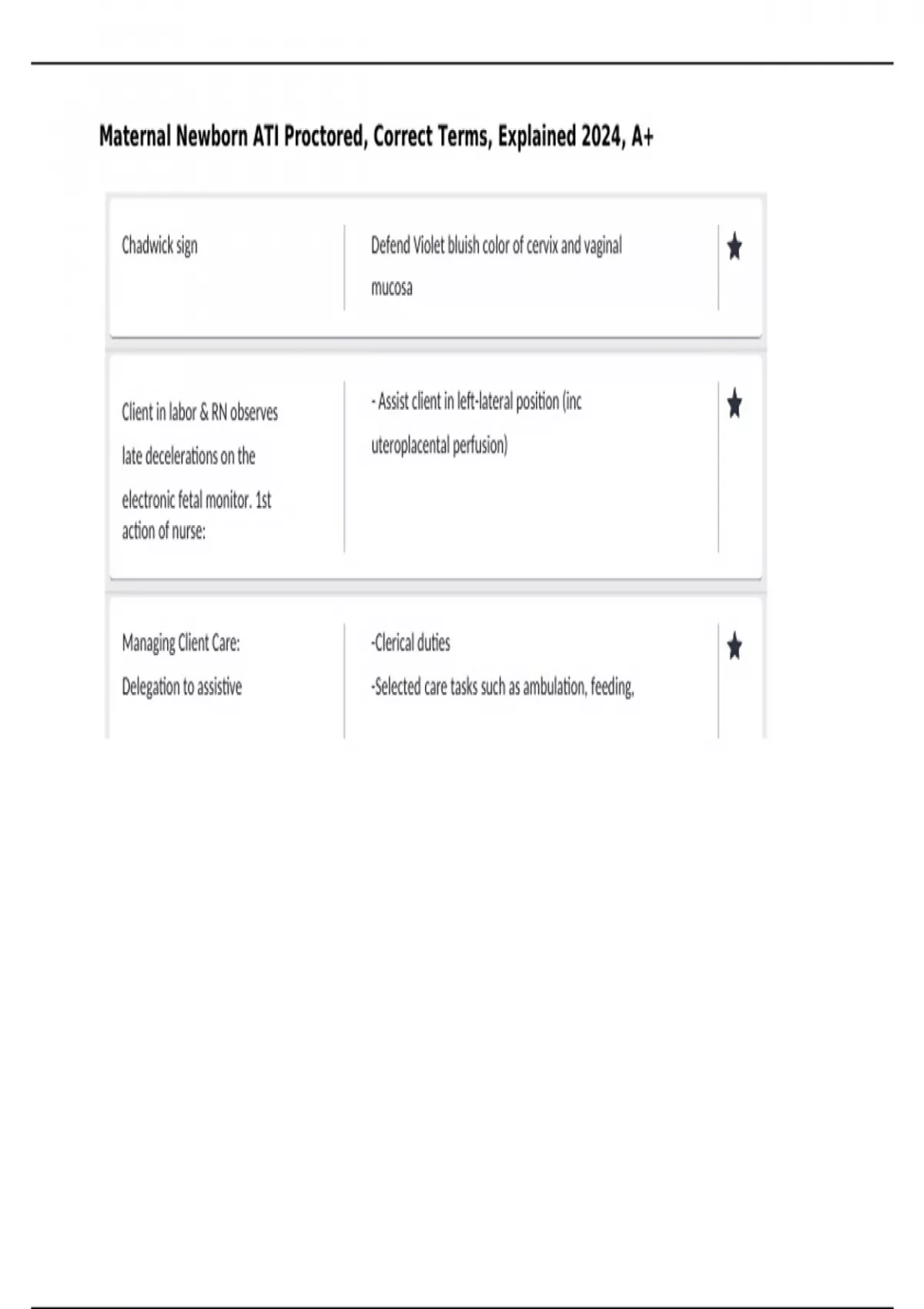 Maternal Newborn ATI Proctored, Correct Terms, Explained 2024, A+ - NUR ...