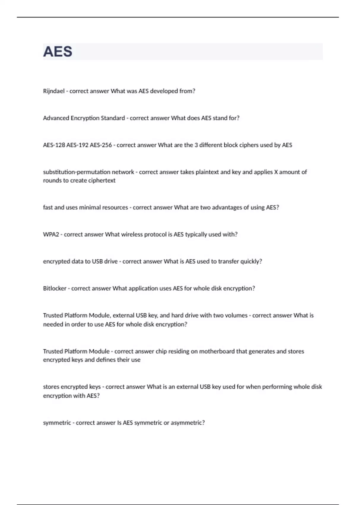 AES Exam Review Questions With Correct Answers 2024. - Aesthetics ...