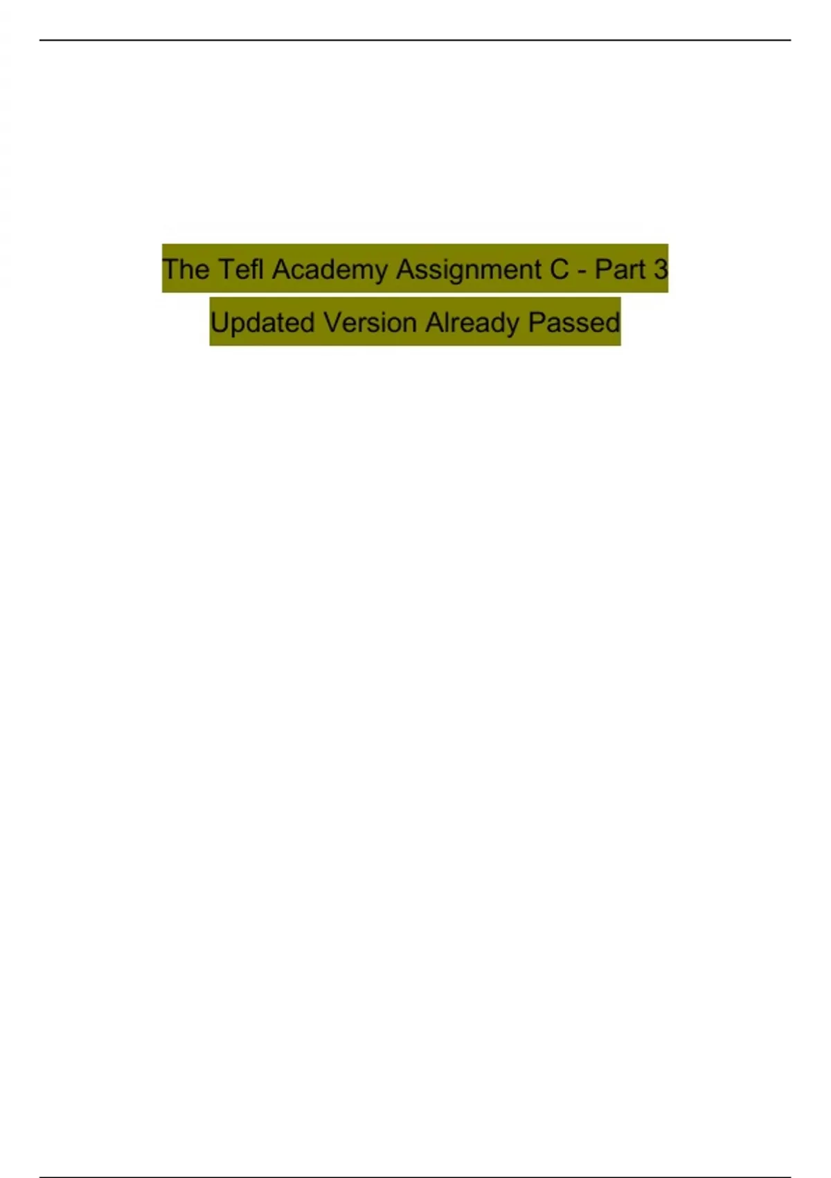 The Tefl Academy Assignment C - Part 3 Updated Version Already Passed ...