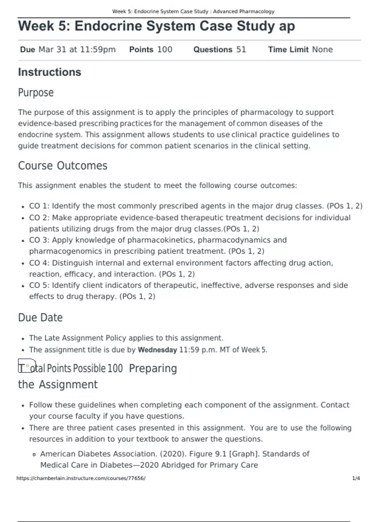 Week 5: Endocrine System Case Study : Advanced Pharmacology ...