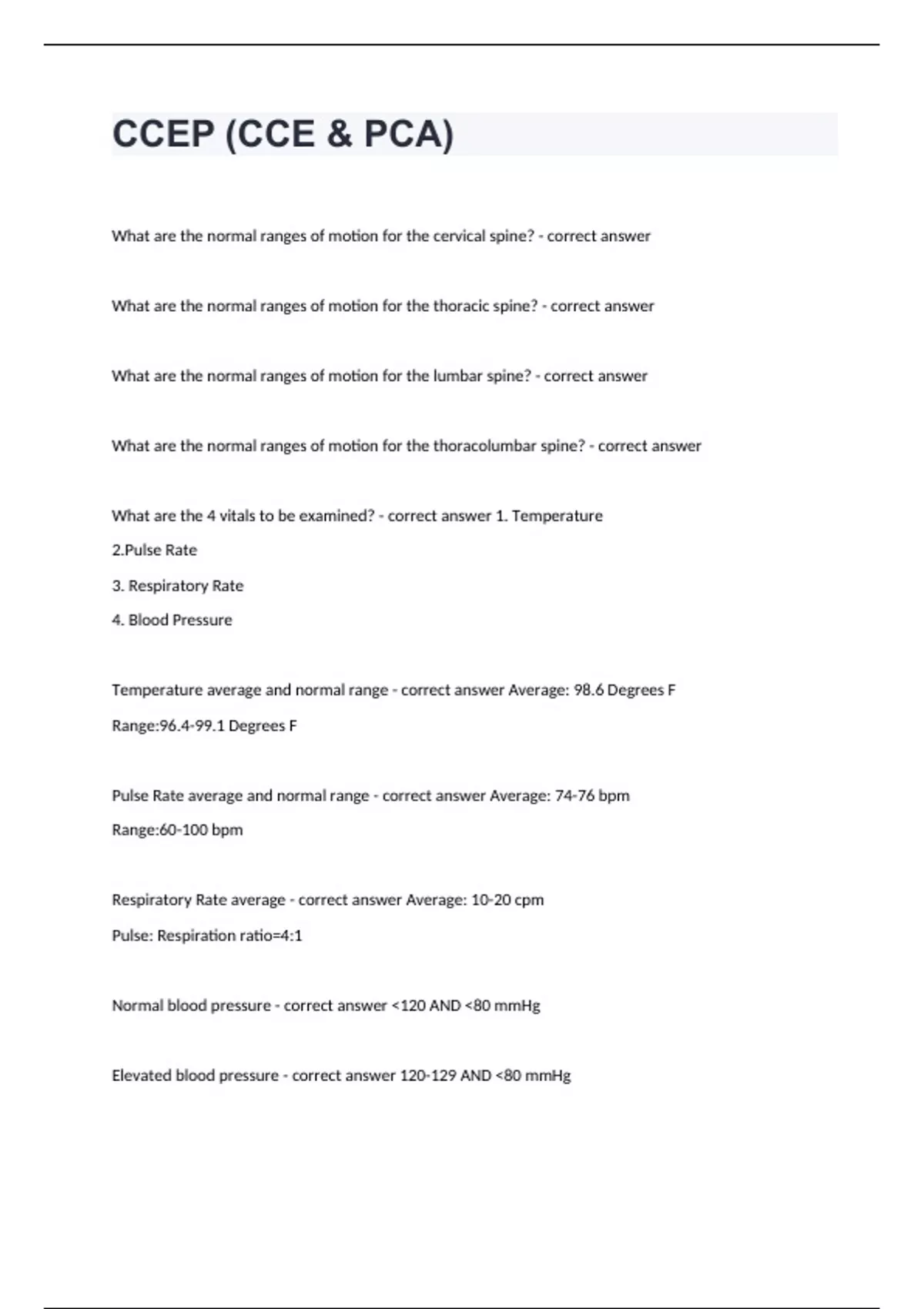 CCEP (CCE & PCA) with complete solutions 2024 - Ccep - Stuvia US