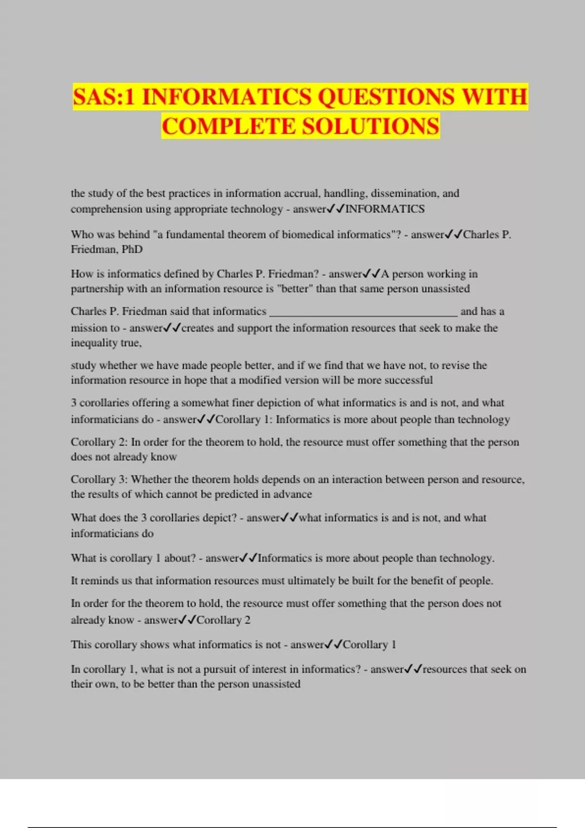 Package deal for SAS Exam Questions with 100% Correct Answers | Verified | Updated 2024 - Stuvia US