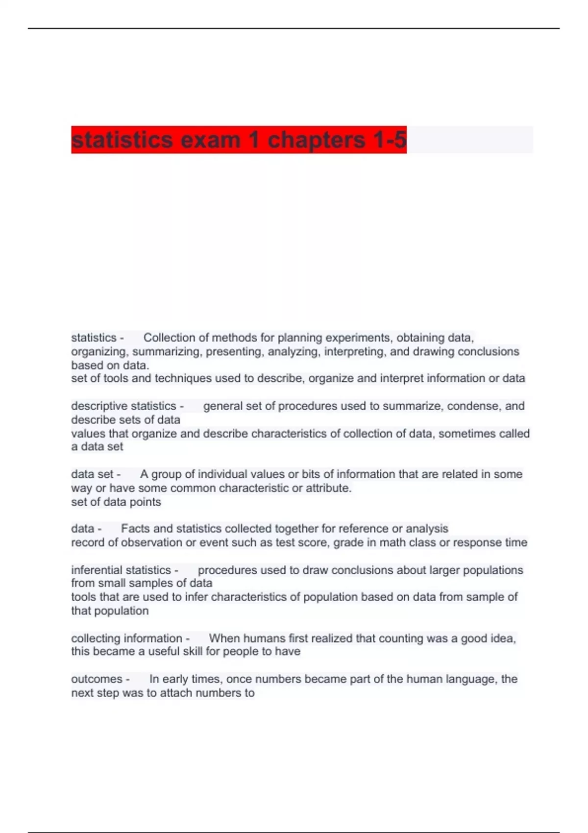 Statistics Exam 1 Chapters 1 5 Stats Stuvia Us 9649