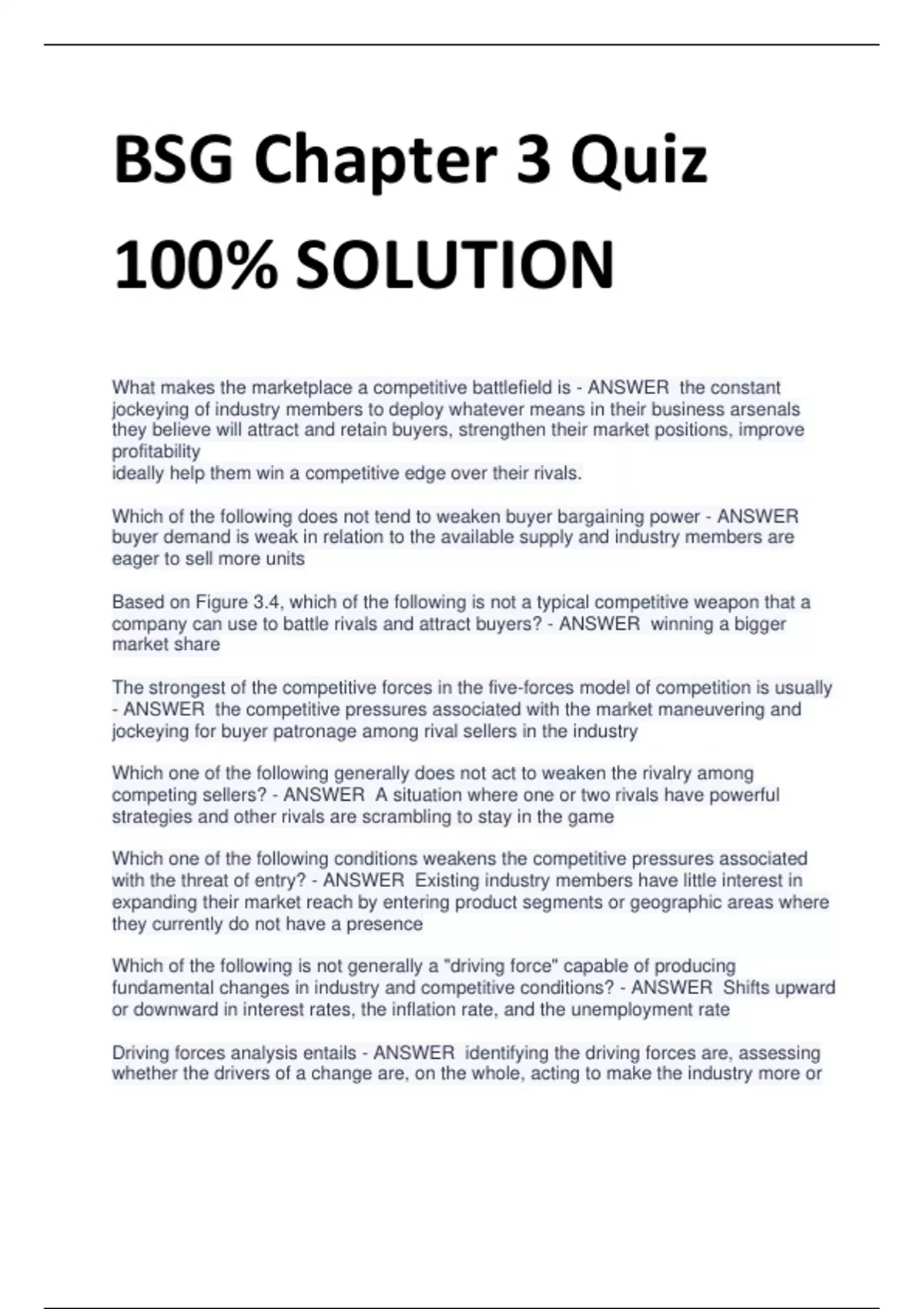 bundle foBSG COMPREHENSIVE EXAM / BSG COMPREHENSIVE EXAM REAL EXAM ...