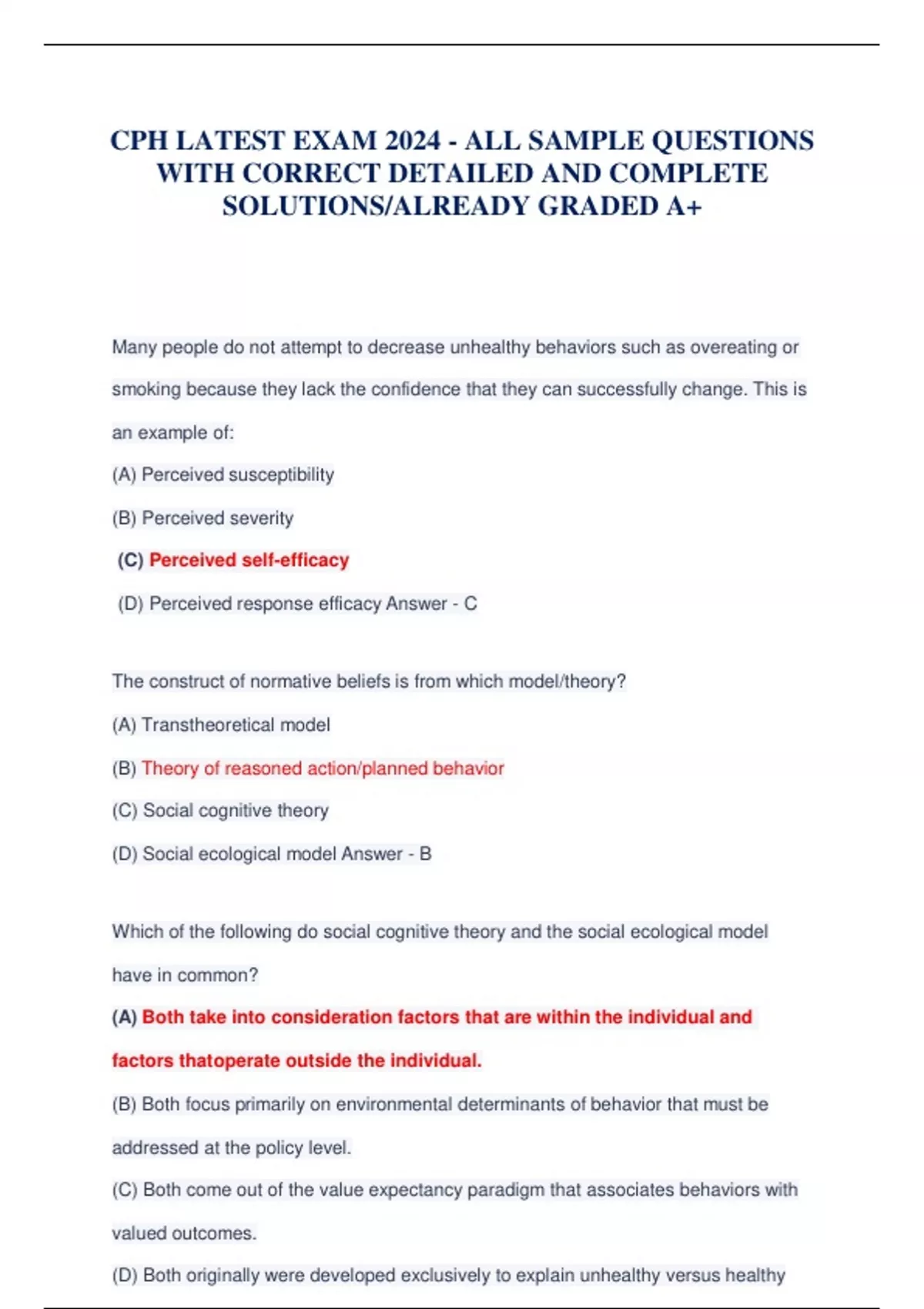 CHDA EXAM 2024/LATEST UPDATE EXAM QUESTIONS WITH CORRECT DETAILED ...