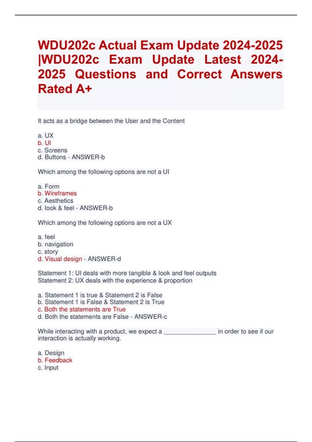 WDU202c Actual Exam Update |WDU202c Exam Update Latest Questions and ...