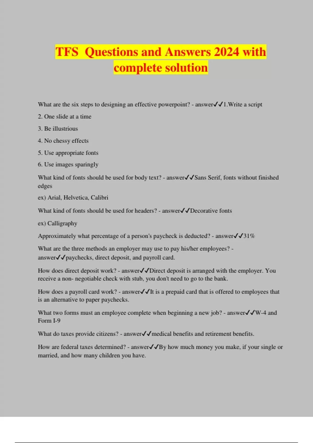 TFS Questions and Answers 2024 with complete solution - TFS - Stuvia US