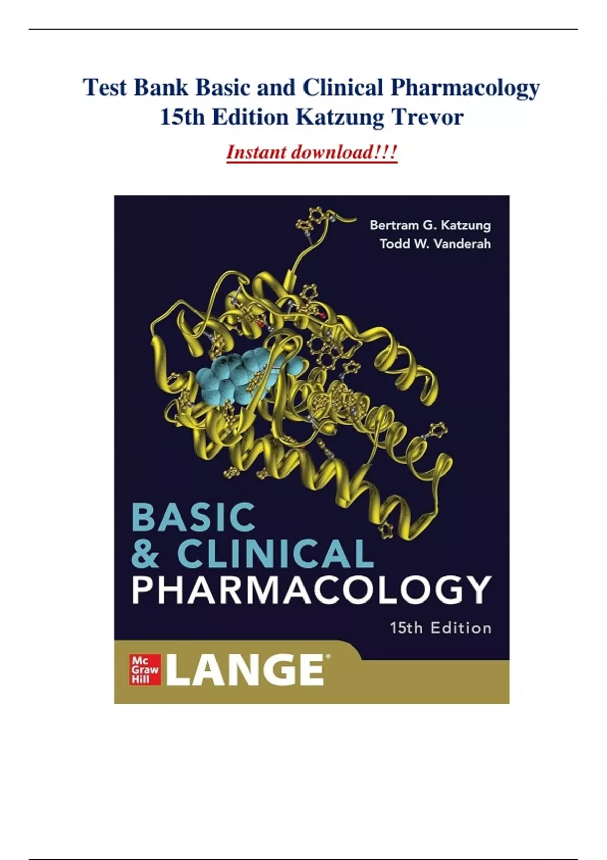 Download All Basic and Clinical Pharmacology 15th Edition Katzung ...