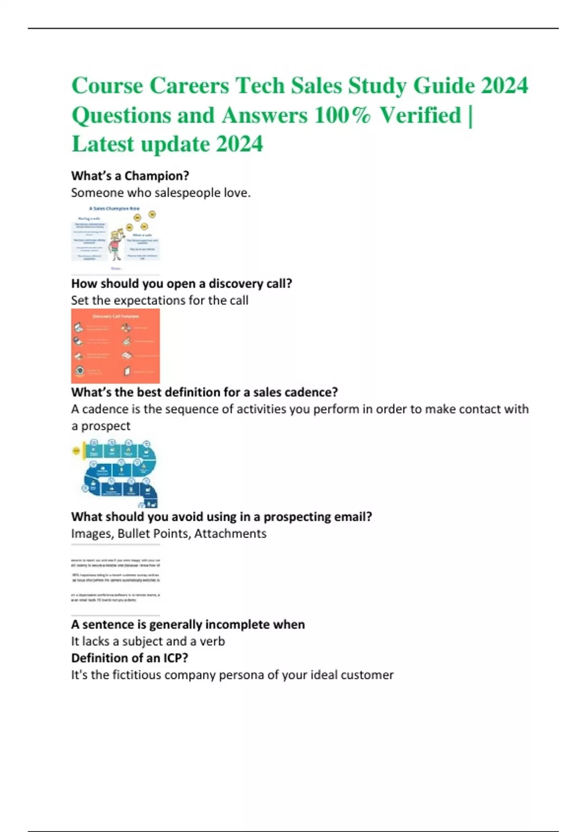 Course Careers Tech Sales Study Guide 2024 Questions and Answers 100% ...