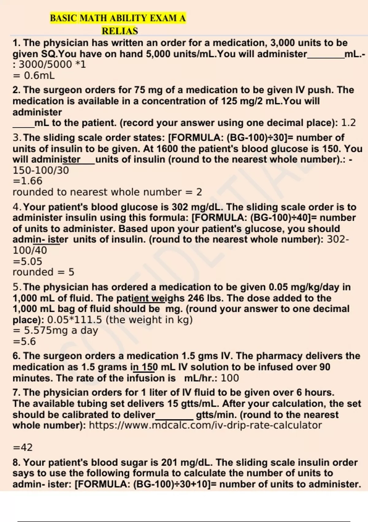 Basic Math Ability Exam A Relias | Questions with 100% Correct Answers ...