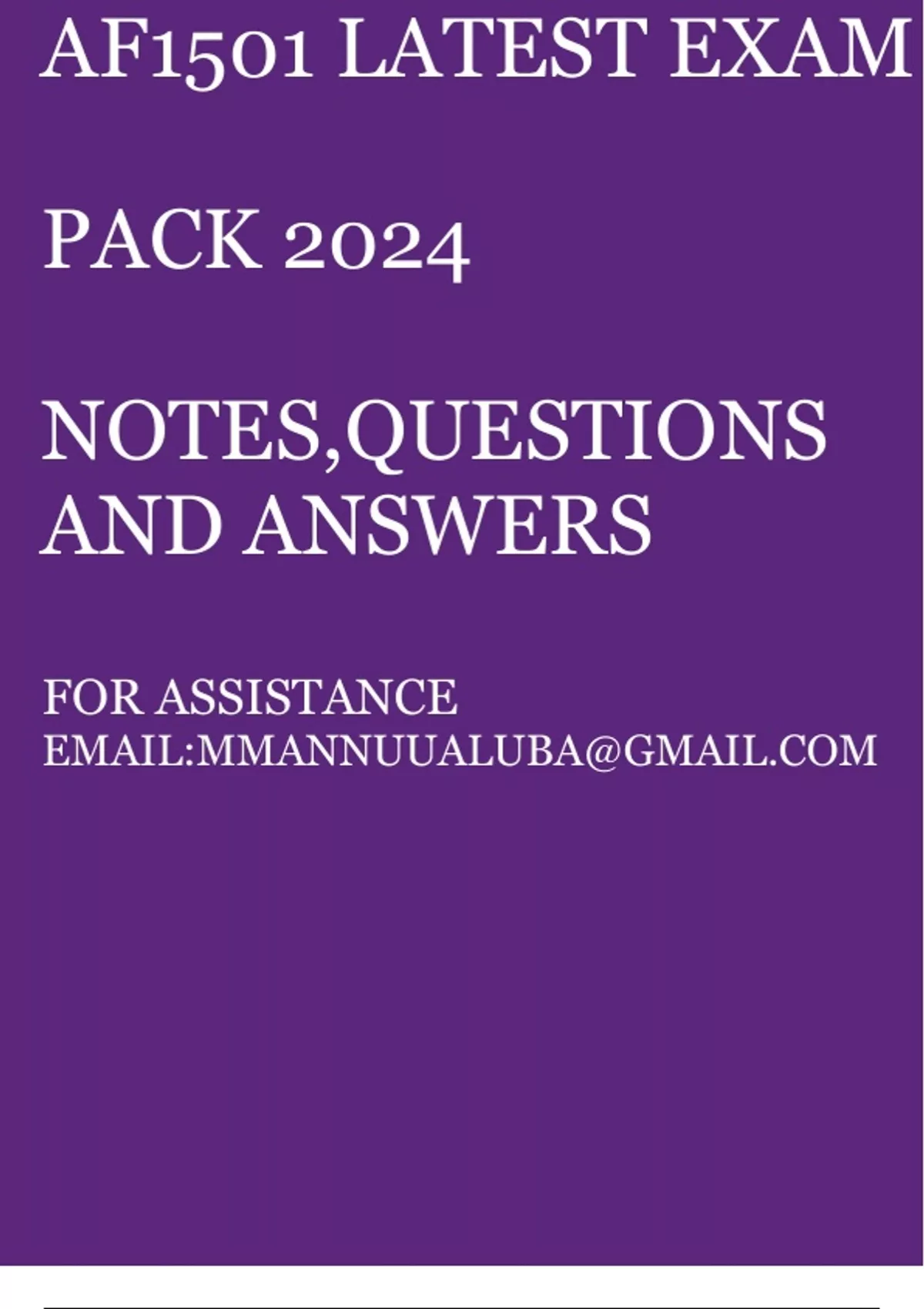 AFL1501 LATEST EXAM PACK (QUESTIONS AND ANSWERS) - AFL1501 - Stuvia SA