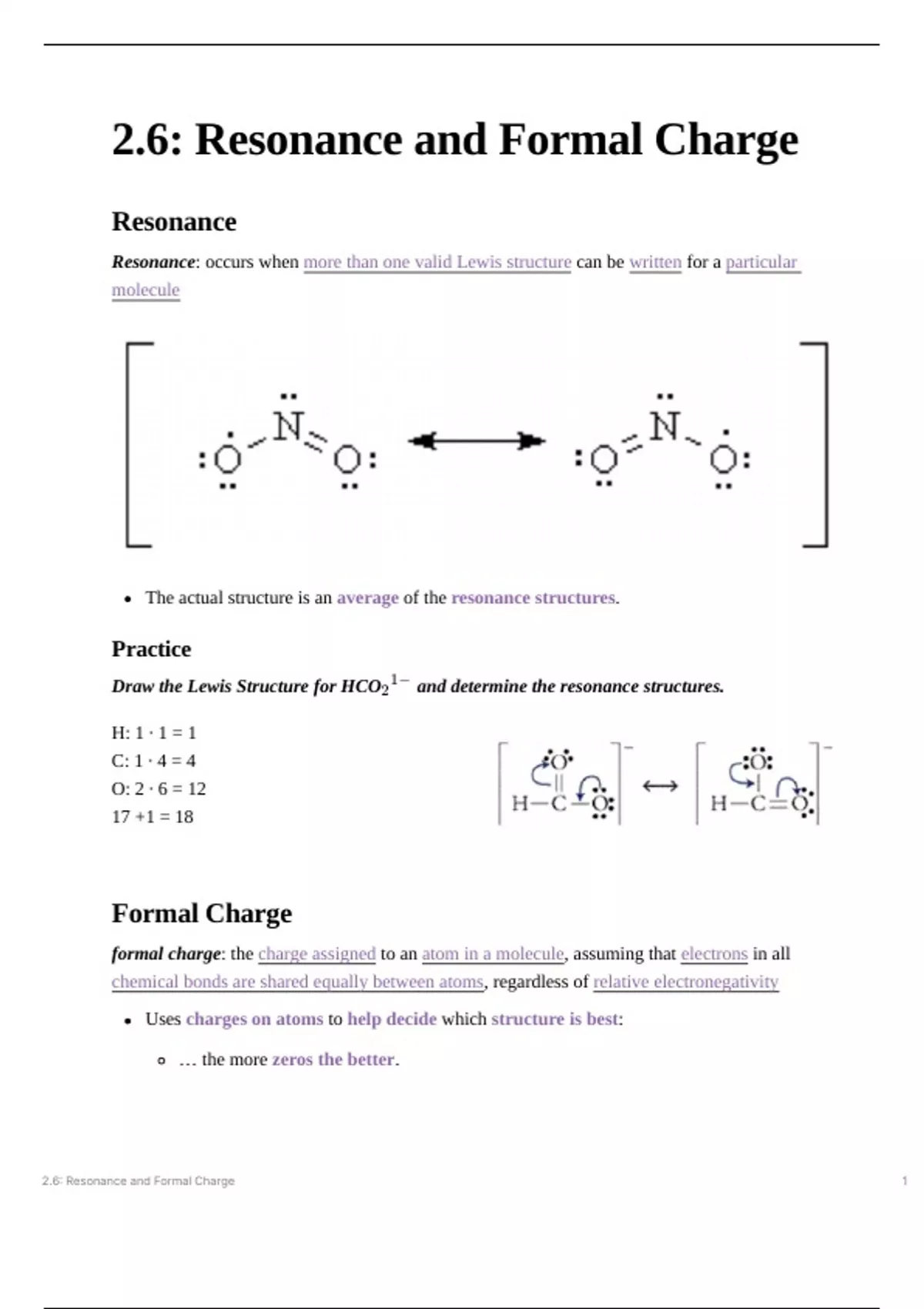 AP Chemistry: Resonance and Formal Charge - AP Chemistry - Stuvia US