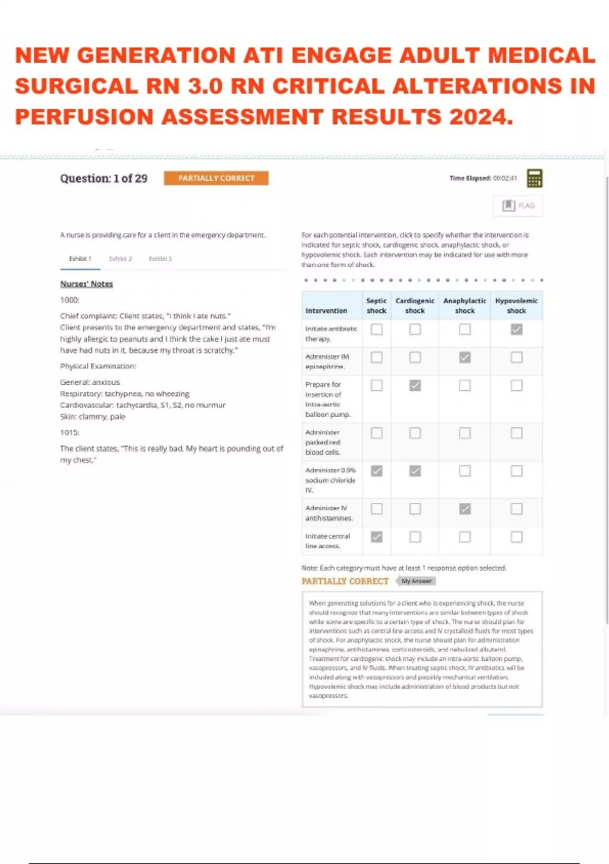 NEW GENERATION ATI ENGAGE ADULT MEDICAL SURGICAL RN 3.0 RN CRITICAL ...