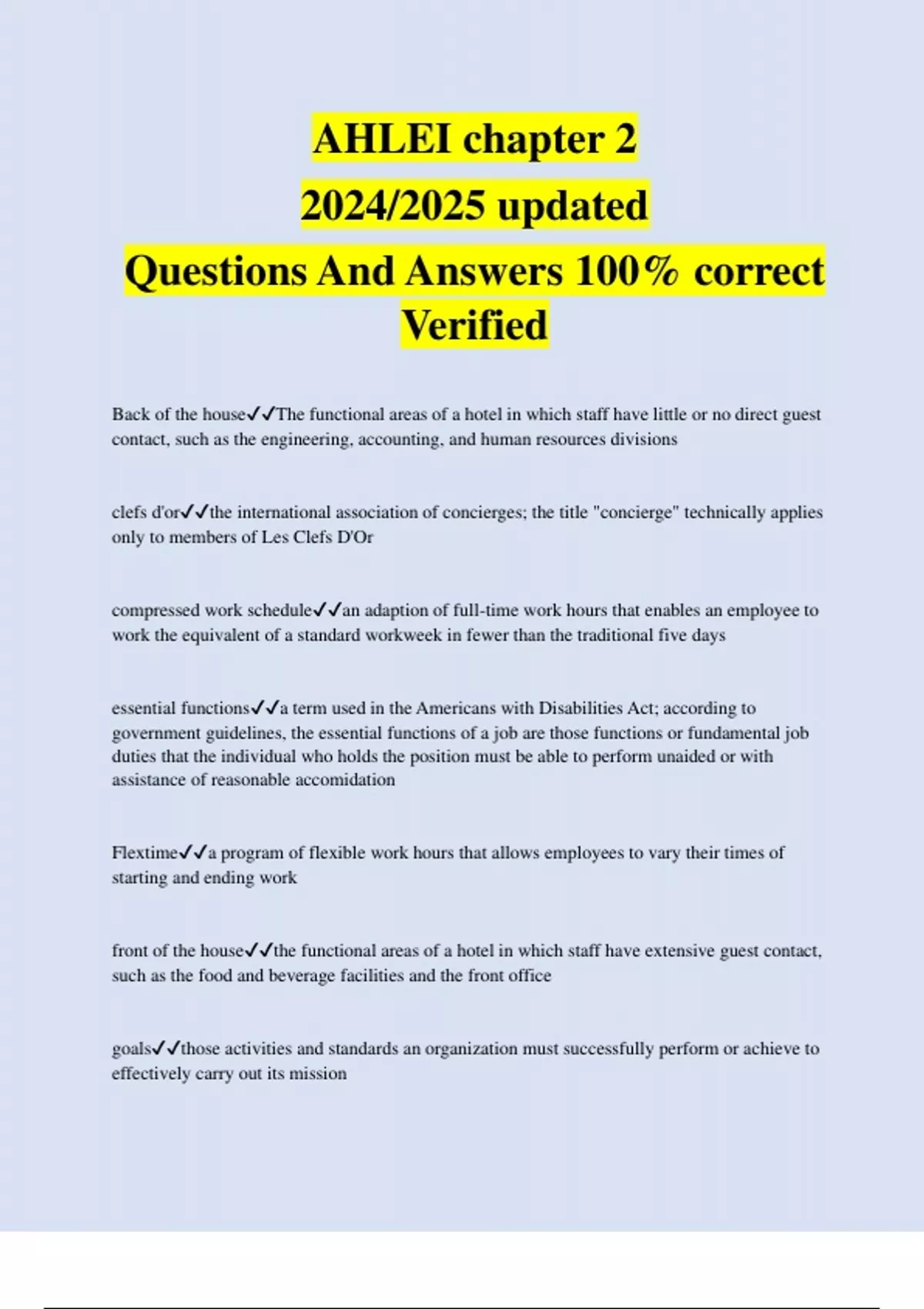 AHLEI 2024/2025 updated Questions And Answers 100% correct - Stuvia US