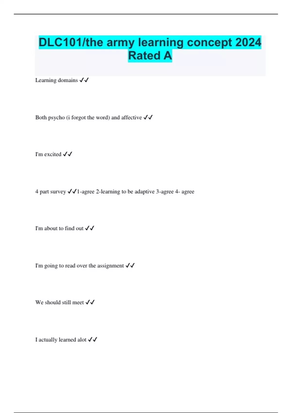 DLC Bundled Exams Questions and Answers Multiple Versions Latest Update ...