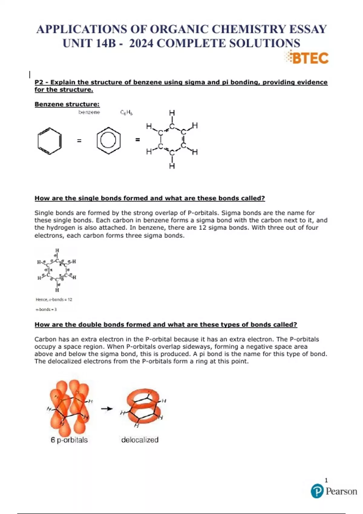 BTEC APPLICATIONS OF ORGANIC CHEMISTRY ESSAY UNIT 14B - 2024 COMPLETE ...