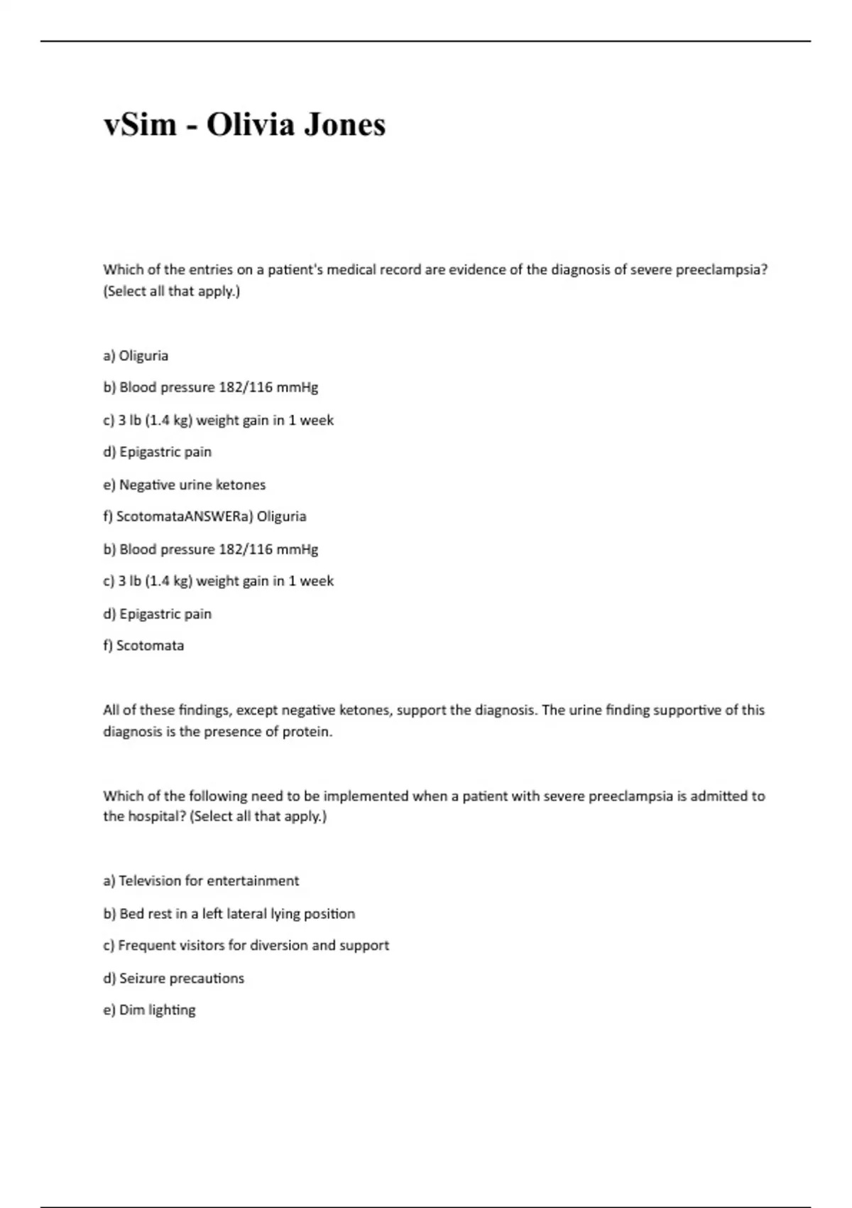 vSim - Olivia Jones Questions and Answers 2024 - VSim - Olivia Jones ...