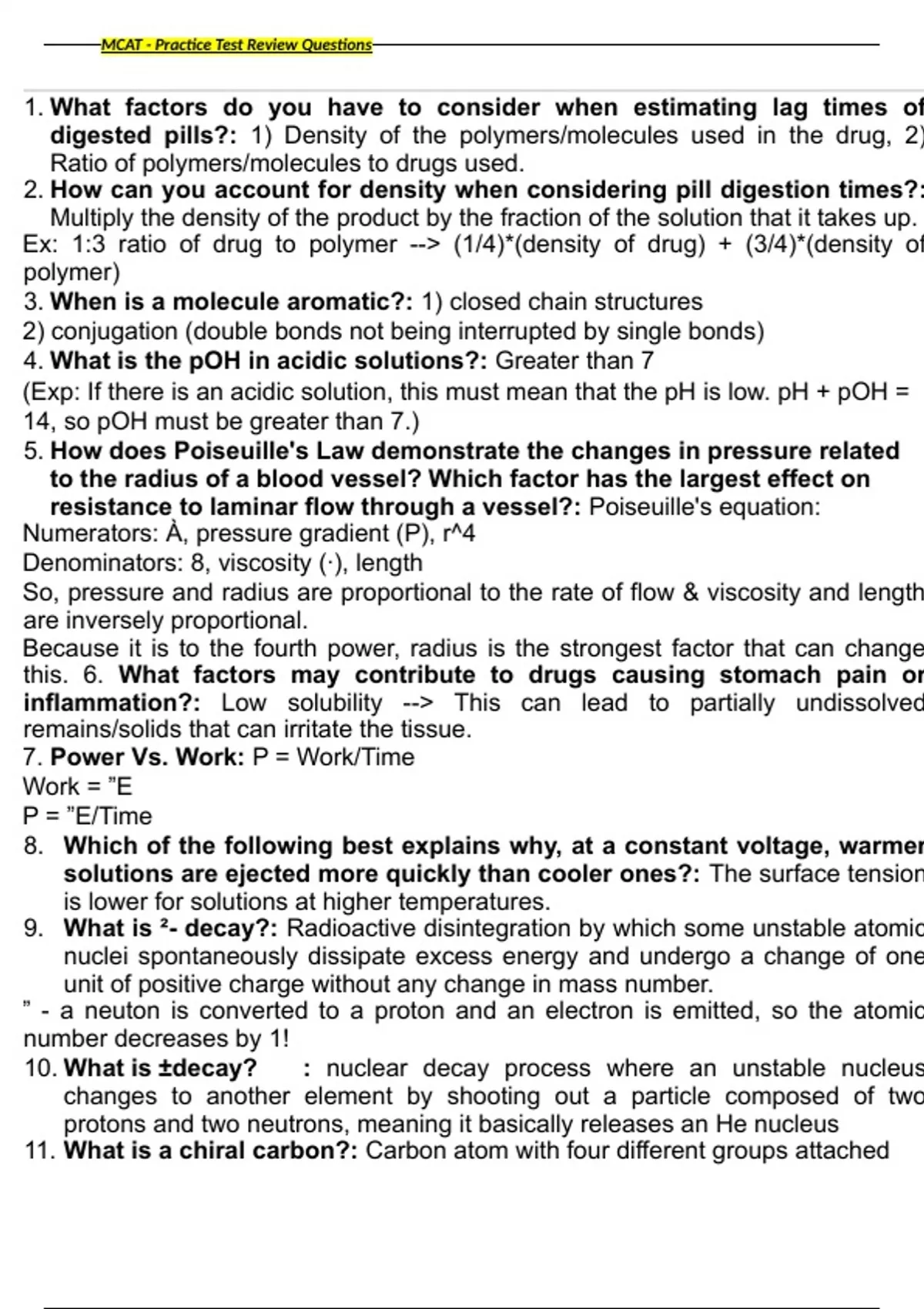 AAMC MCAT Practice Exam 1 Questions and Answers - MCAT prep - Stuvia US