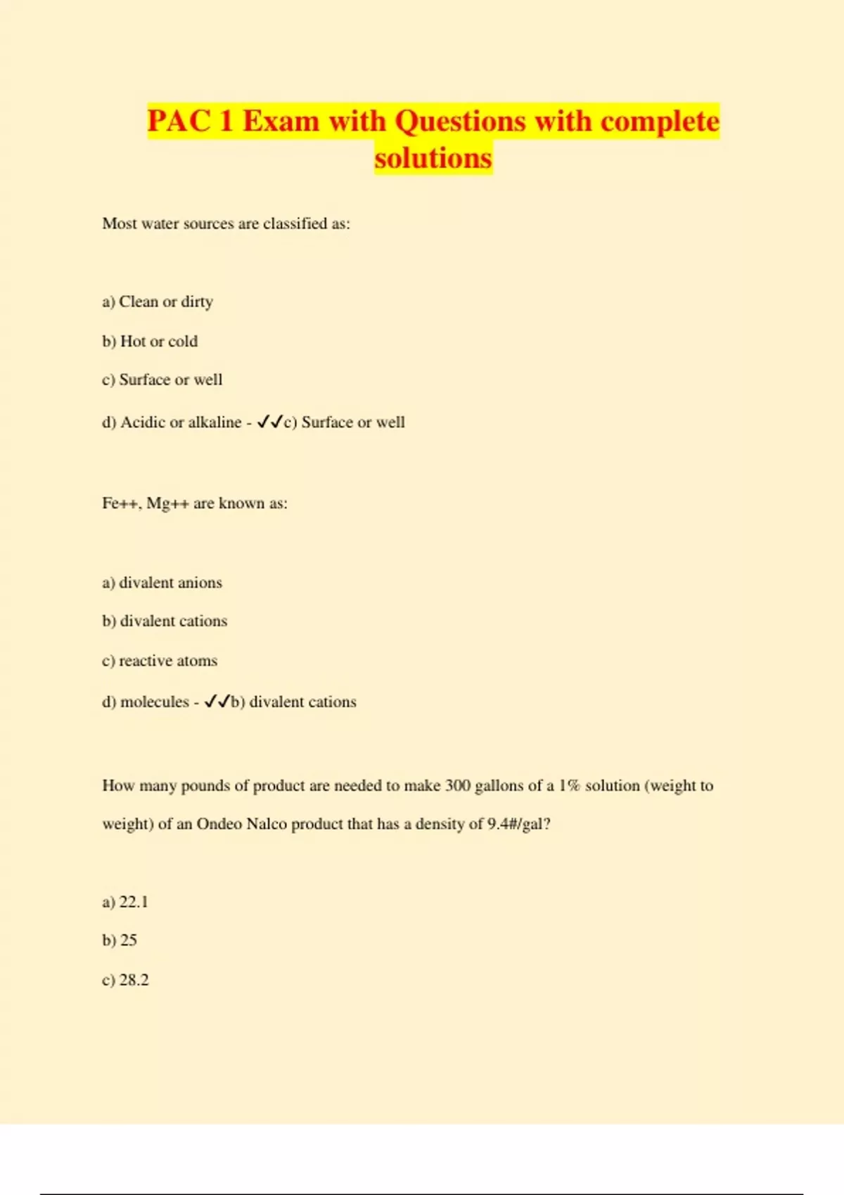 PAC 1 Exam with Questions with complete solutions - PAC - Stuvia US