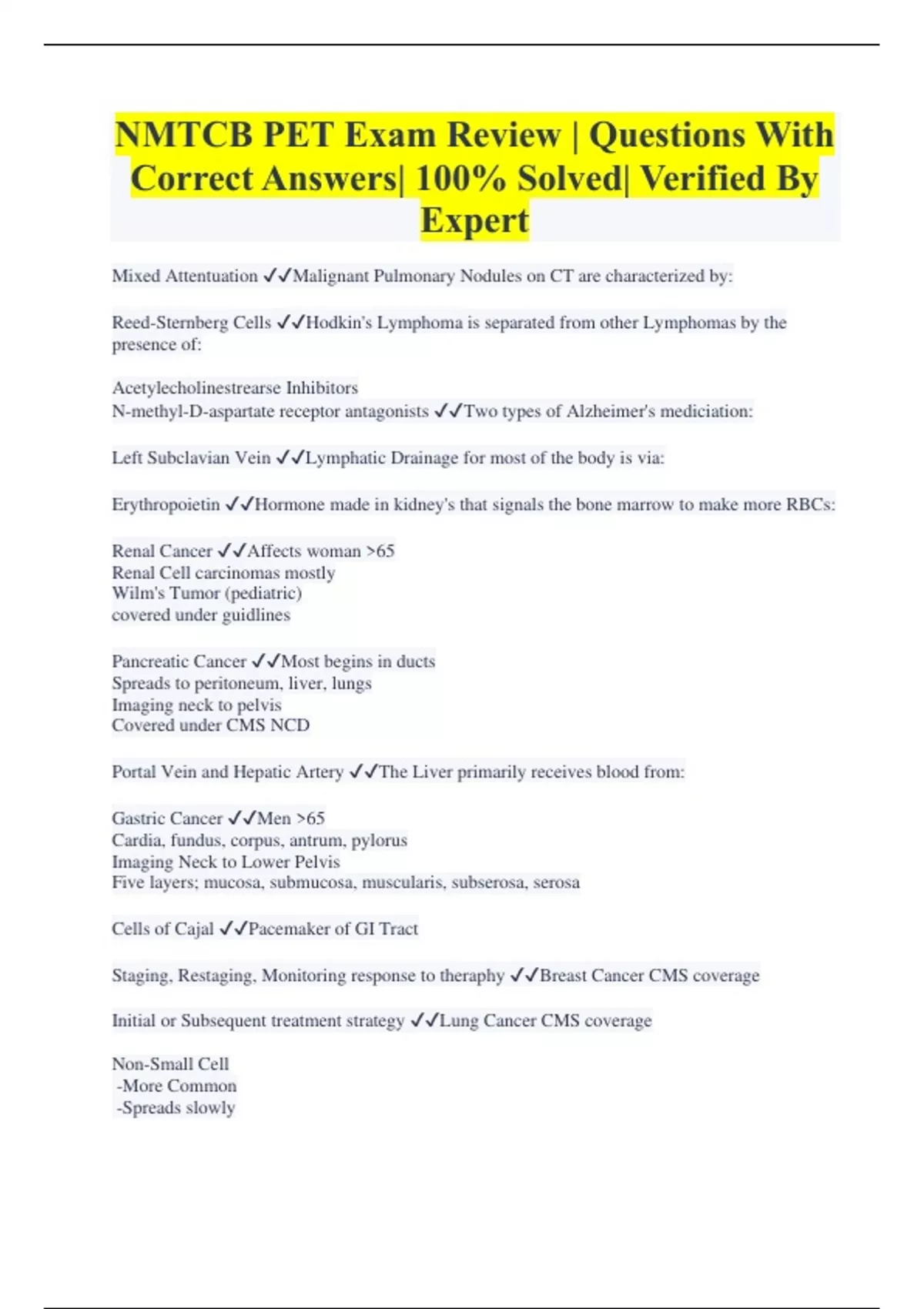 NMTCB PET Exam Review | Questions With Correct Answers| 100% Solved ...