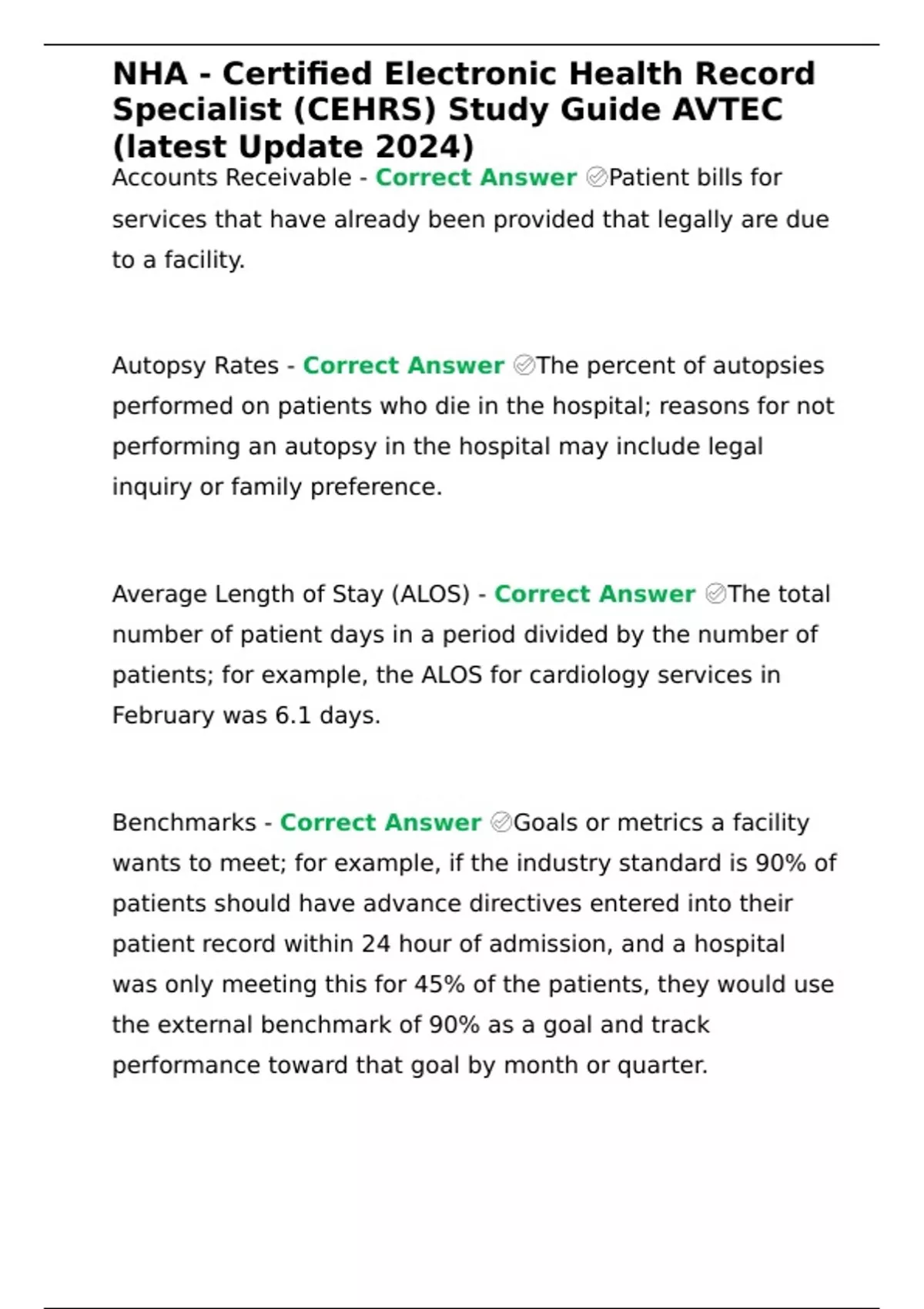 NHA - Certified Electronic Health Record Specialist (CEHRS) Study Guide ...