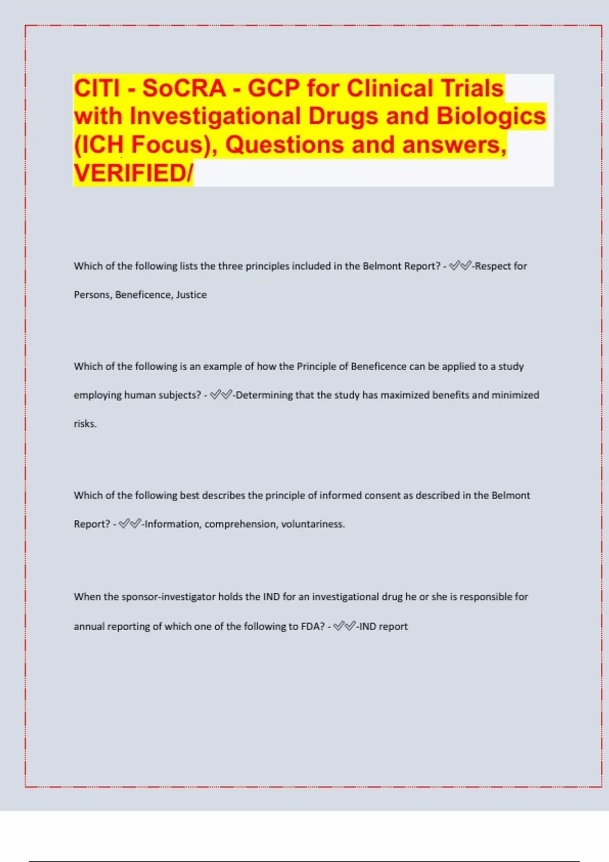 CITI - SoCRA - GCP for Clinical Trials with Investigational Drugs and ...