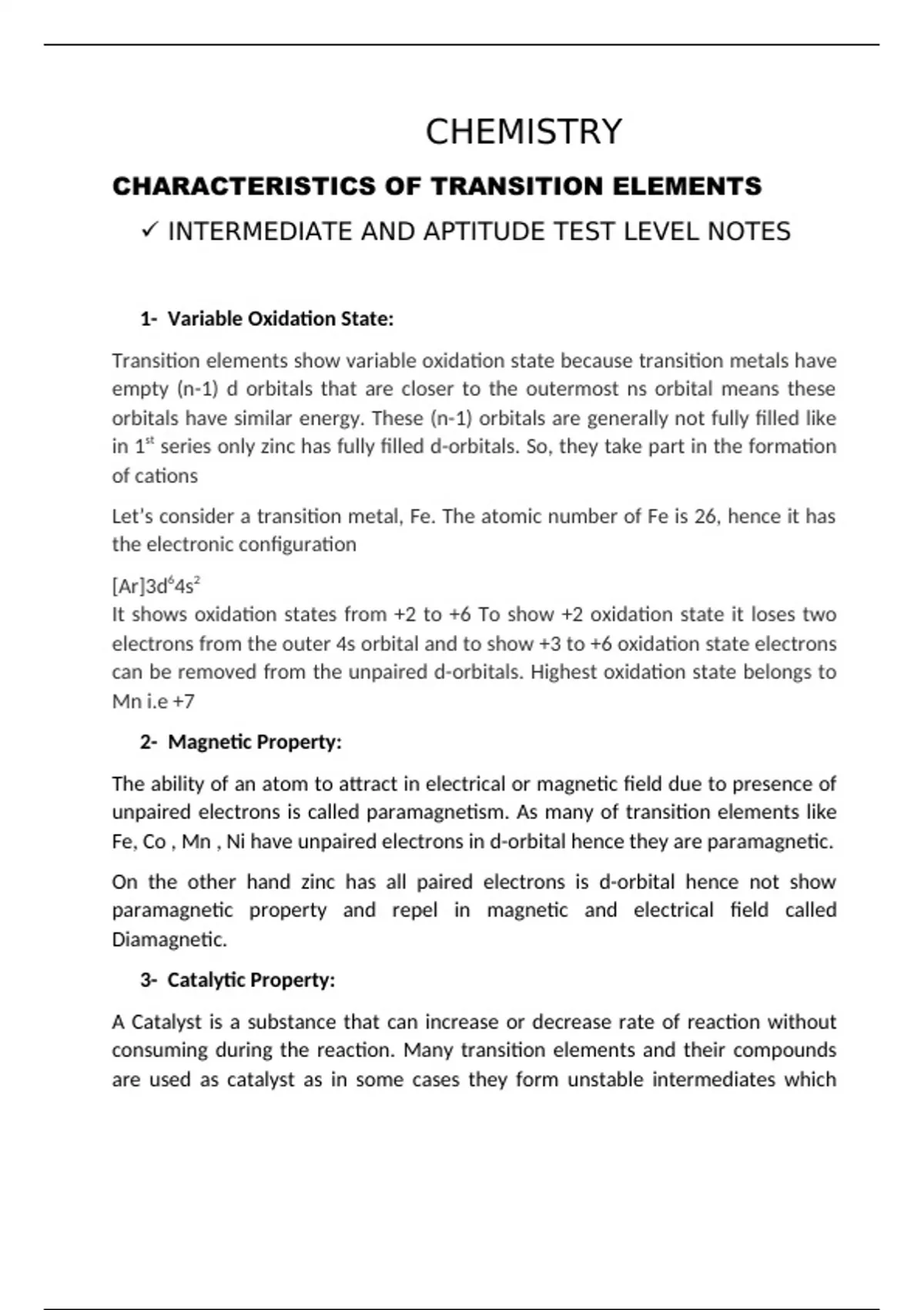 characteristics of transition elements (chemistry) 2022 - Chemistry ...
